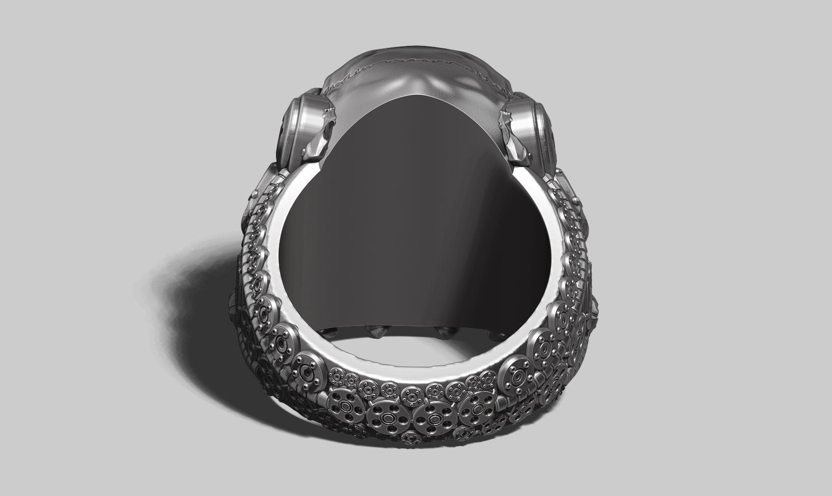skull robotic ring a22 3d print model 3D model 3D printable | CGTrader