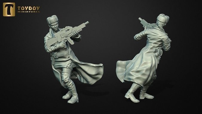 SCI-FI Miniature Russian women soldier-Model 2 3D model 3D printable ...