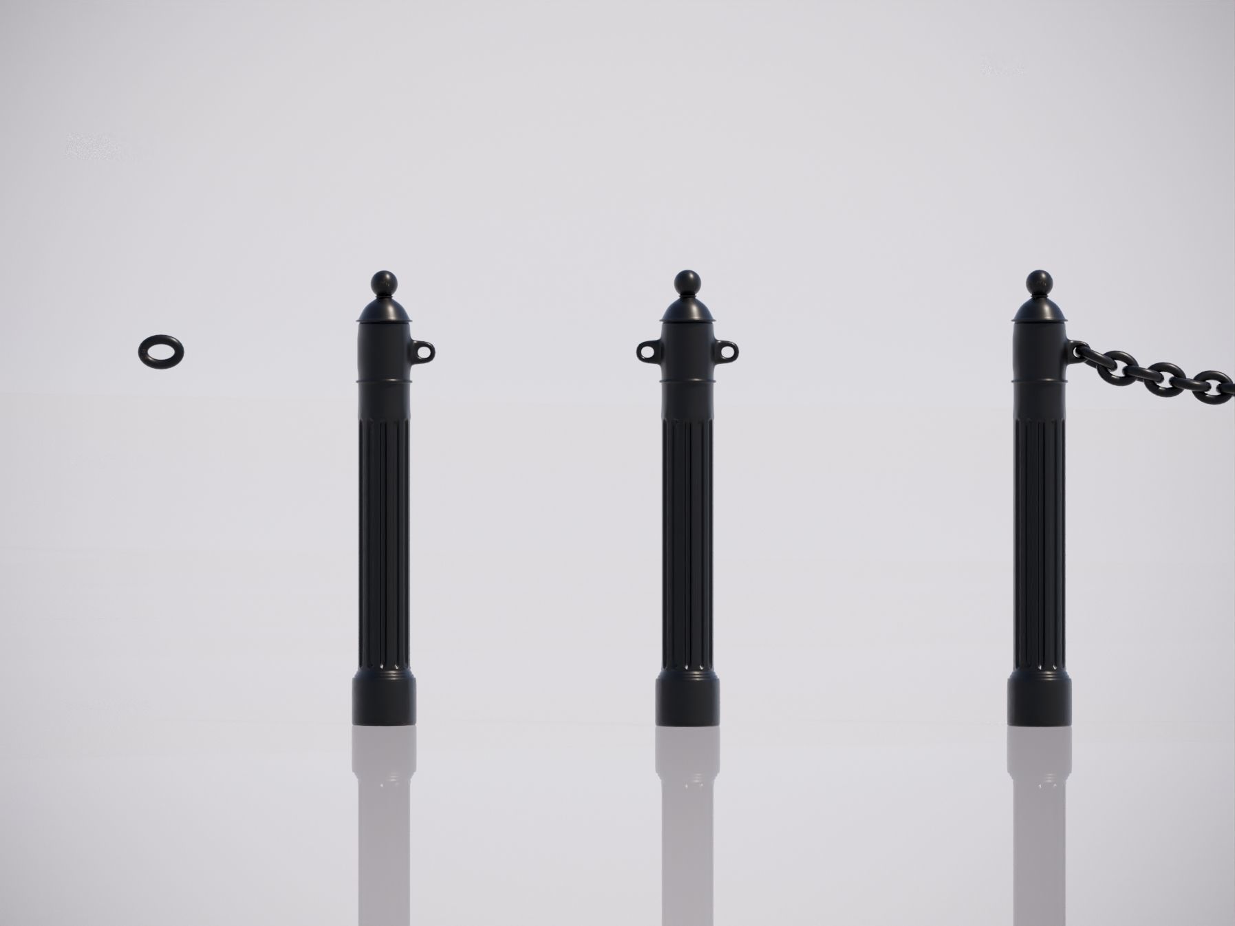 STREET BOLLARD WITH CHAIN LINK 3D model | CGTrader