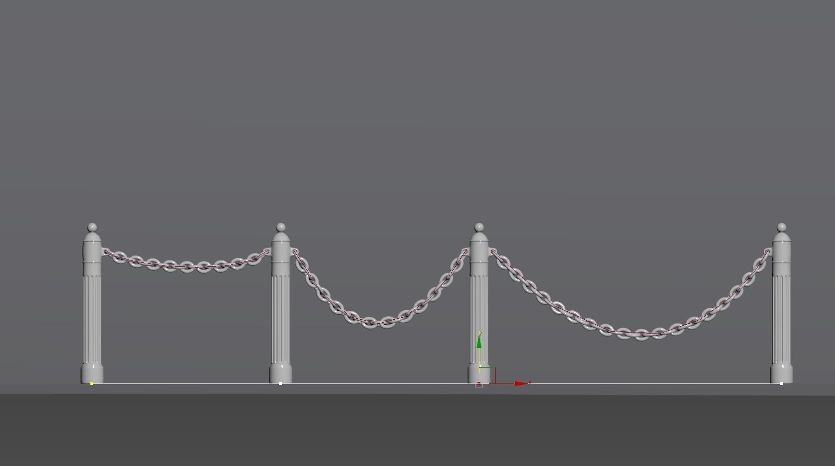 STREET BOLLARD WITH CHAIN LINK 3D model | CGTrader