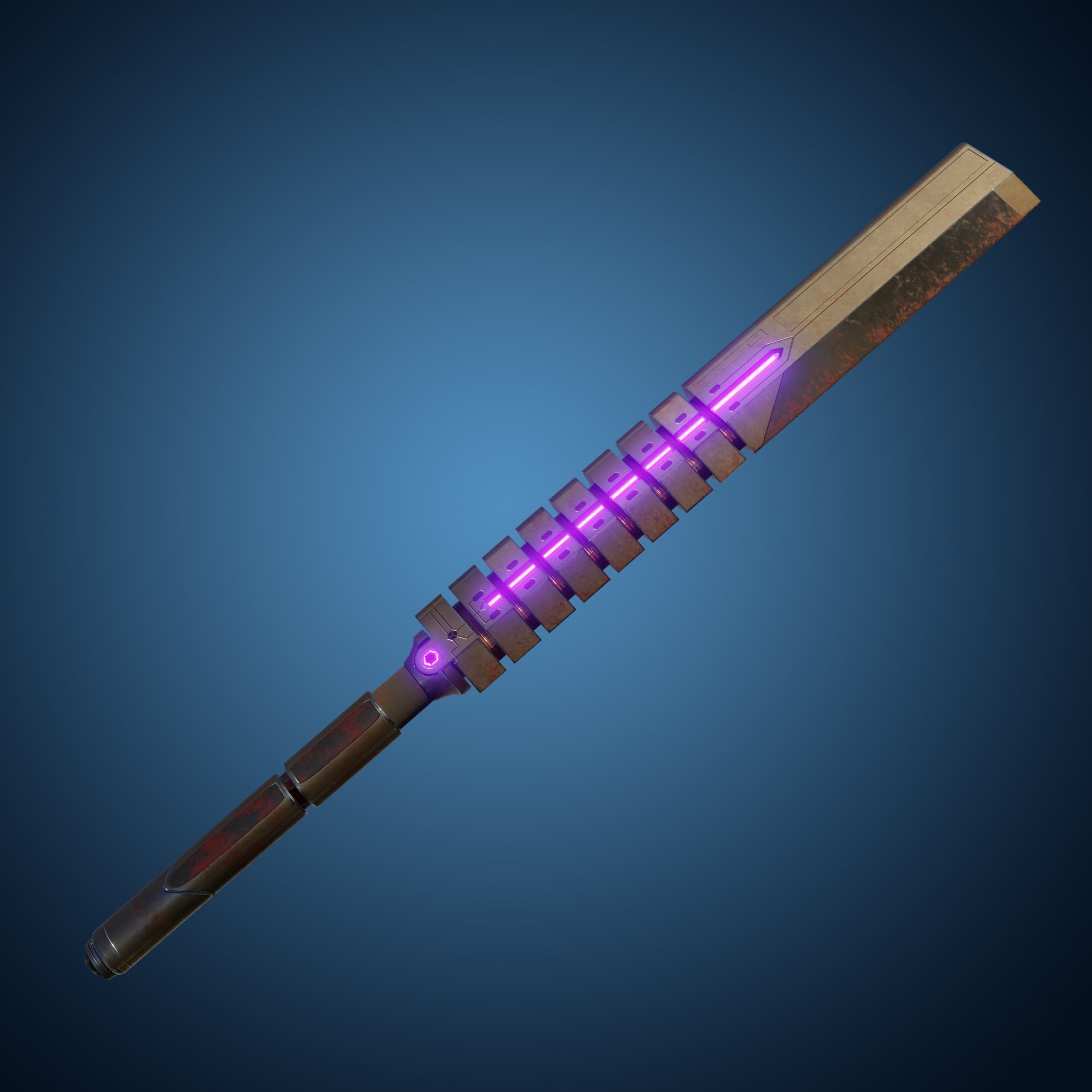 3D model Energy Baton-Sword Low-Poly PBR Textures VR / AR / low-poly ...