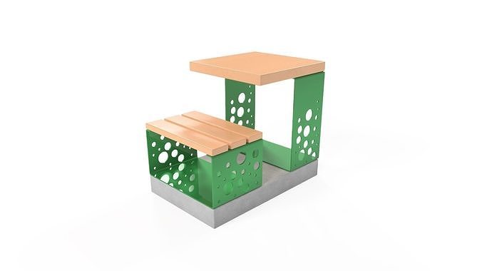3D model Children bench for playgrounds VR / AR / low-poly | CGTrader