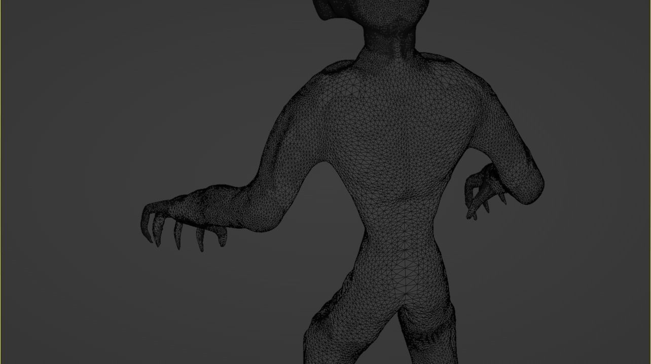 Demogorgon creature with long arms and legs 3D model rigged | CGTrader