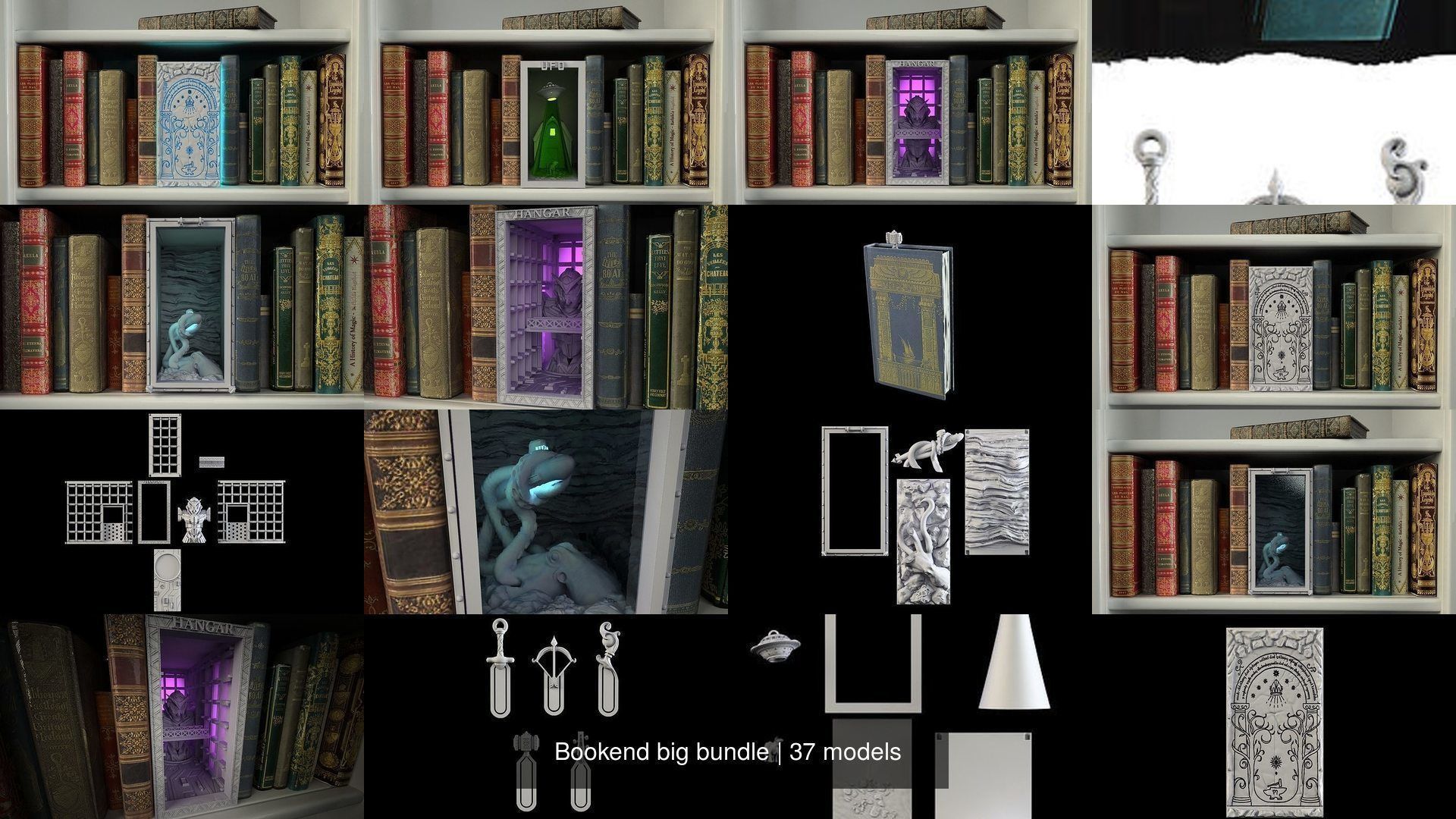 Bookend big bundle 3D Model Collection | CGTrader