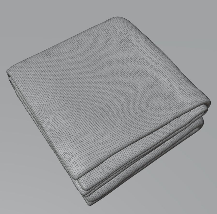 White blanket folded free 3D model | CGTrader