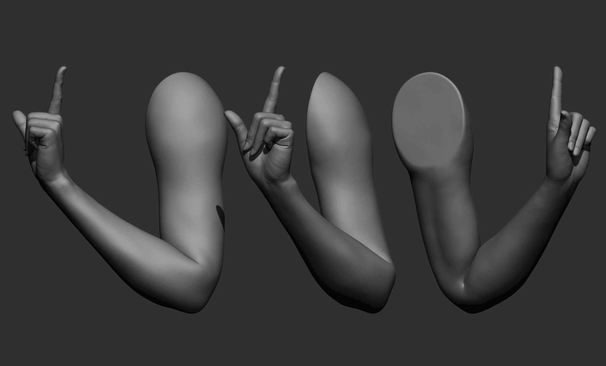 16 female arm poses 3D model | CGTrader