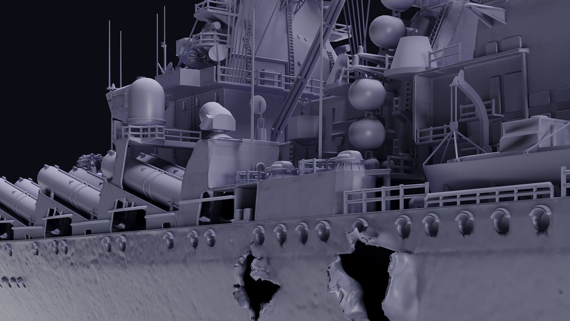 Russian warship 3D model 3D printable | CGTrader