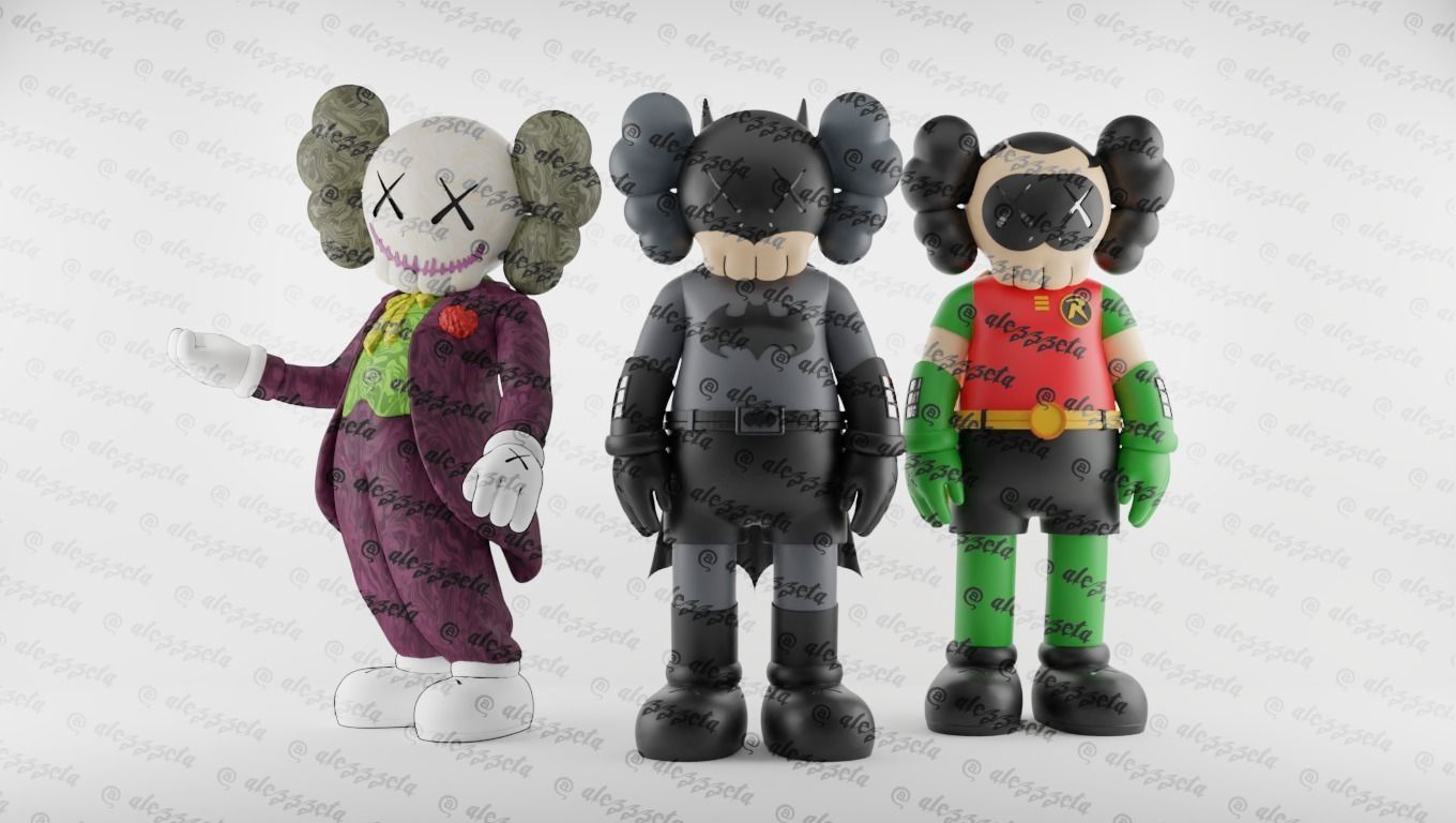 Kaws Joker x Batman x Robin for Print 3D model 3D printable | CGTrader