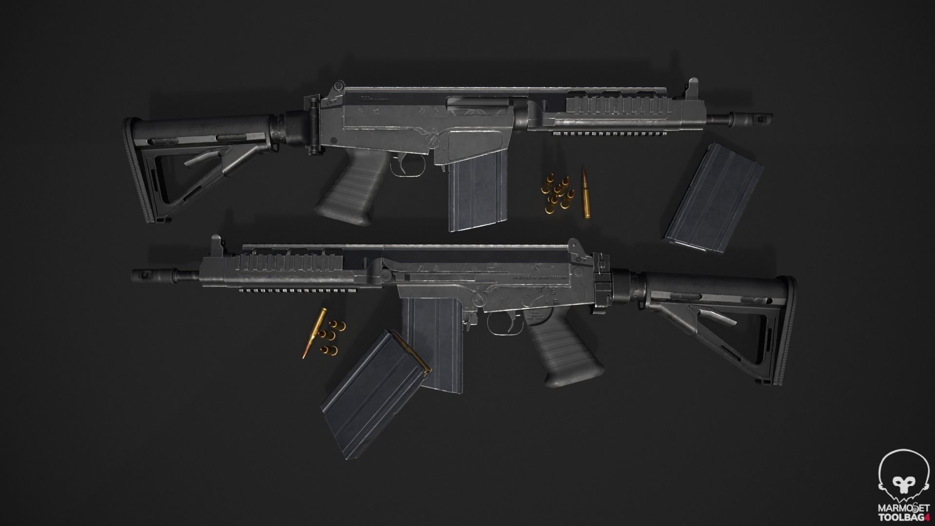 3D model SA58 OSW Para Game-Ready PBR Model VR / AR / low-poly | CGTrader