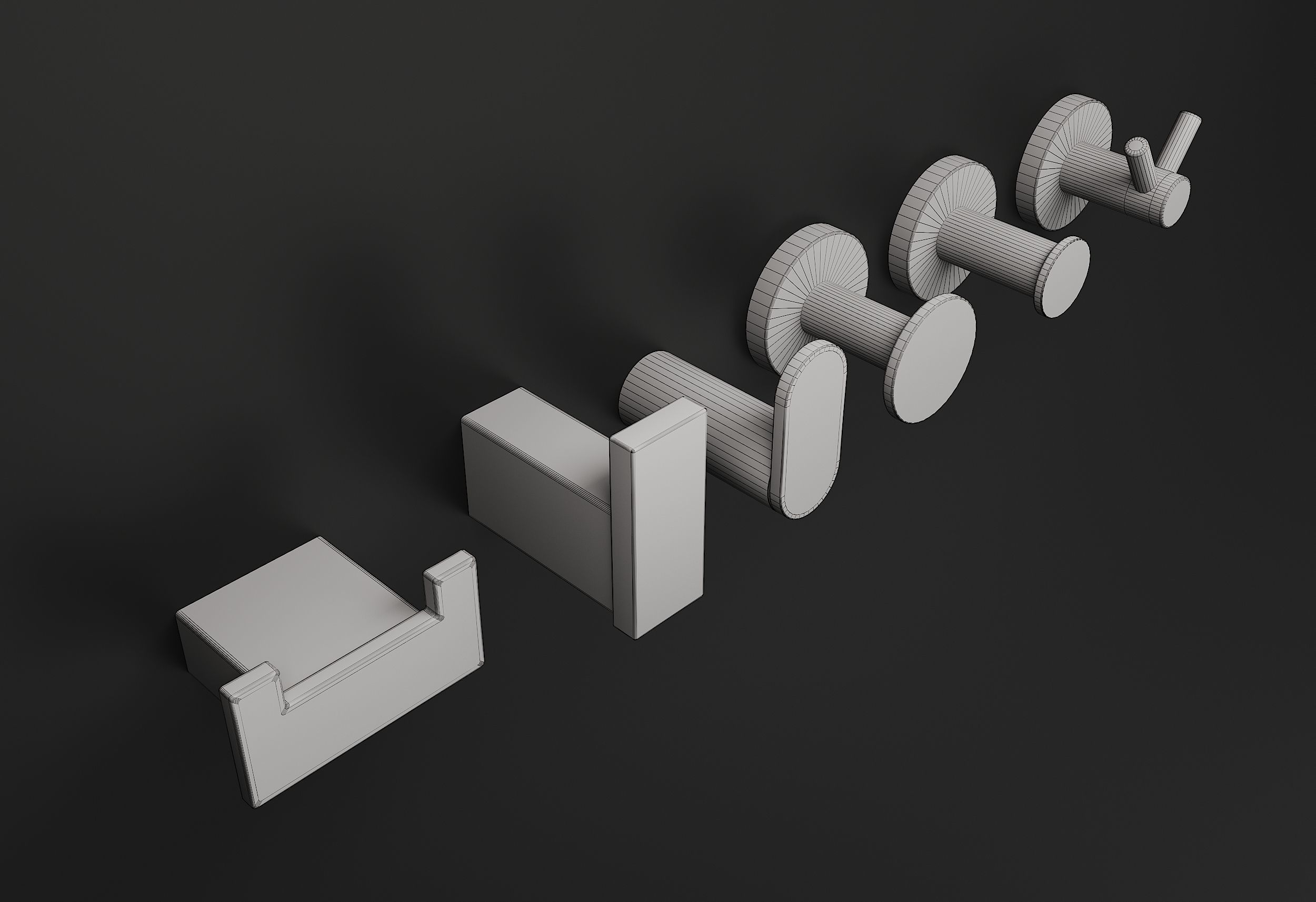modern coat hooks 3D model | CGTrader