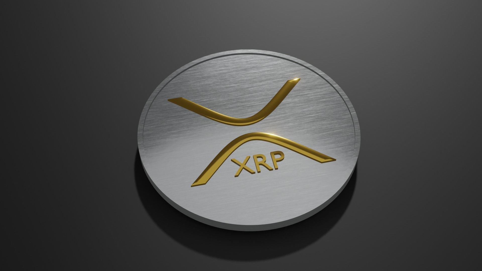 Gold Coin XRP 3D model | CGTrader