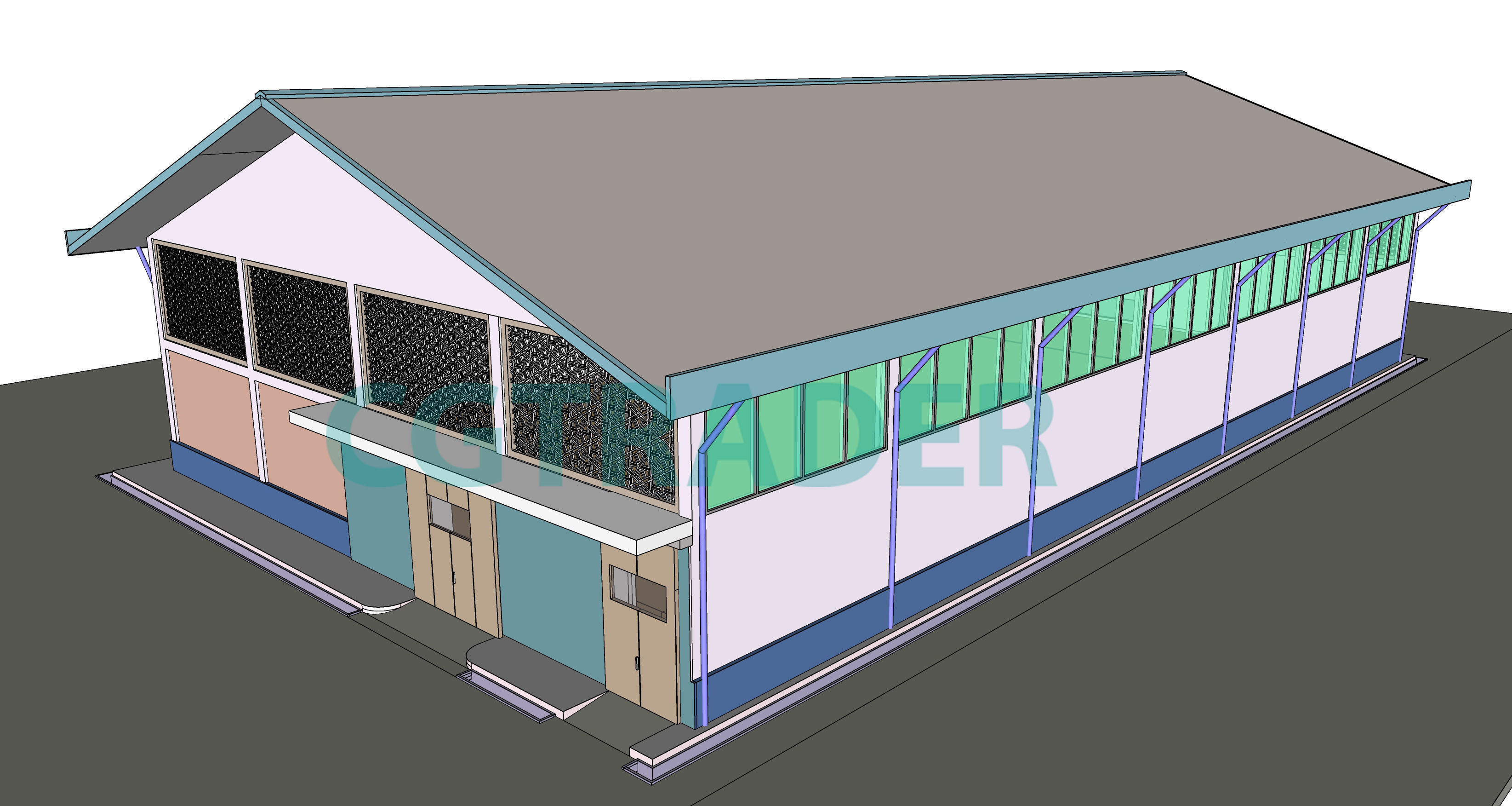 Industrial Warehouse 3d model exterior building 3D model | CGTrader