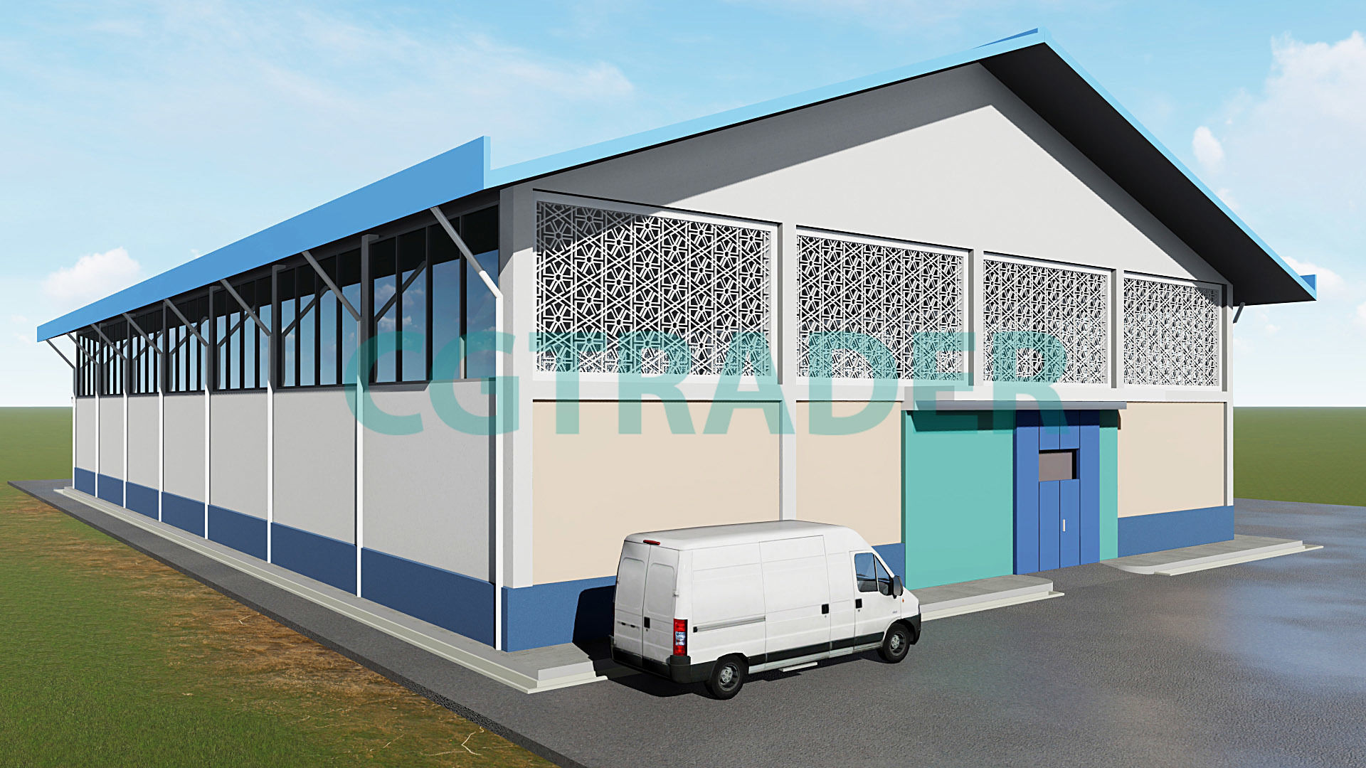 Industrial Warehouse 3d model exterior building 3D model | CGTrader