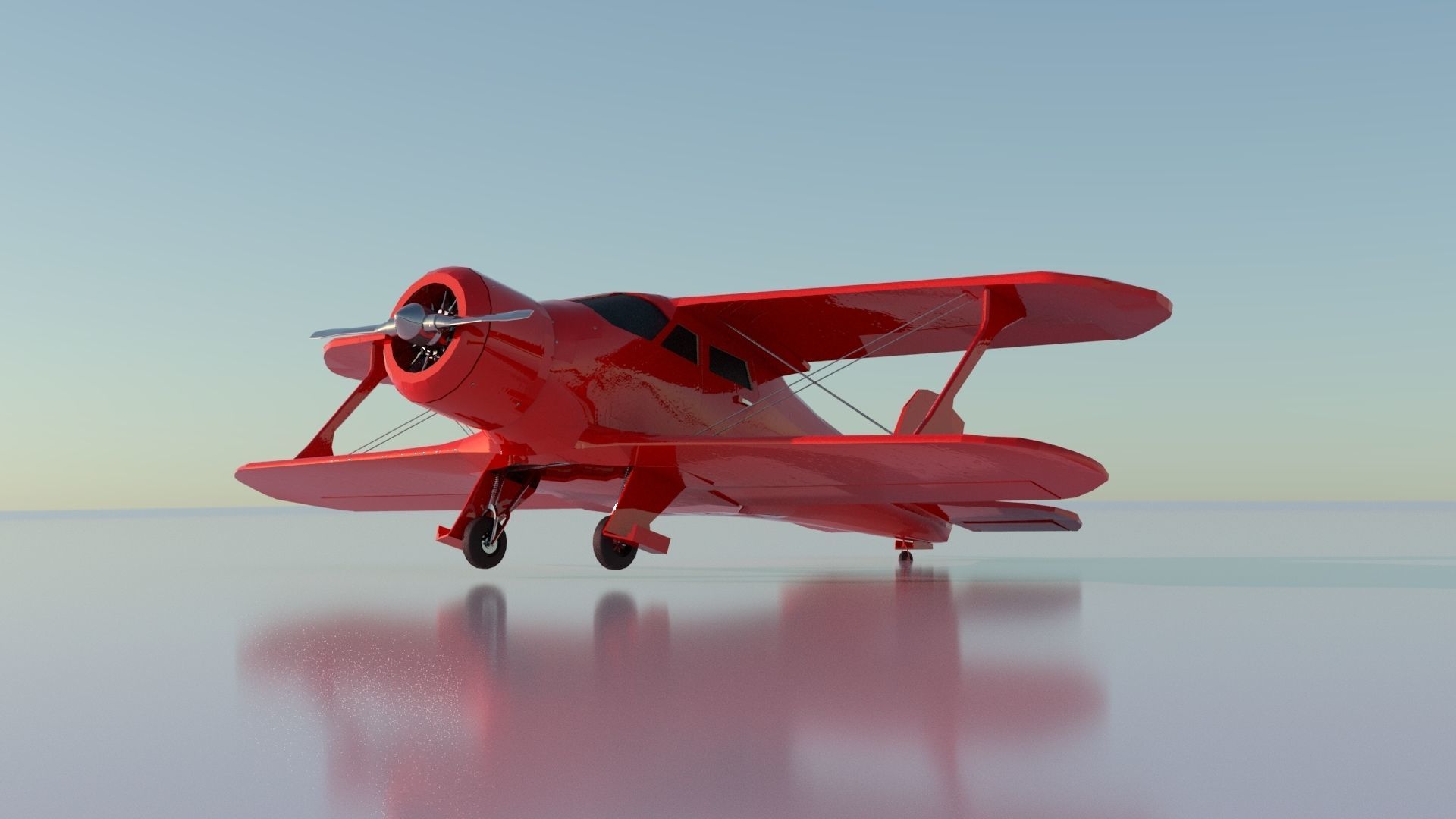 Airplane Beechcraft Model 17 Staggerwing free VR / AR / low-poly 3D ...