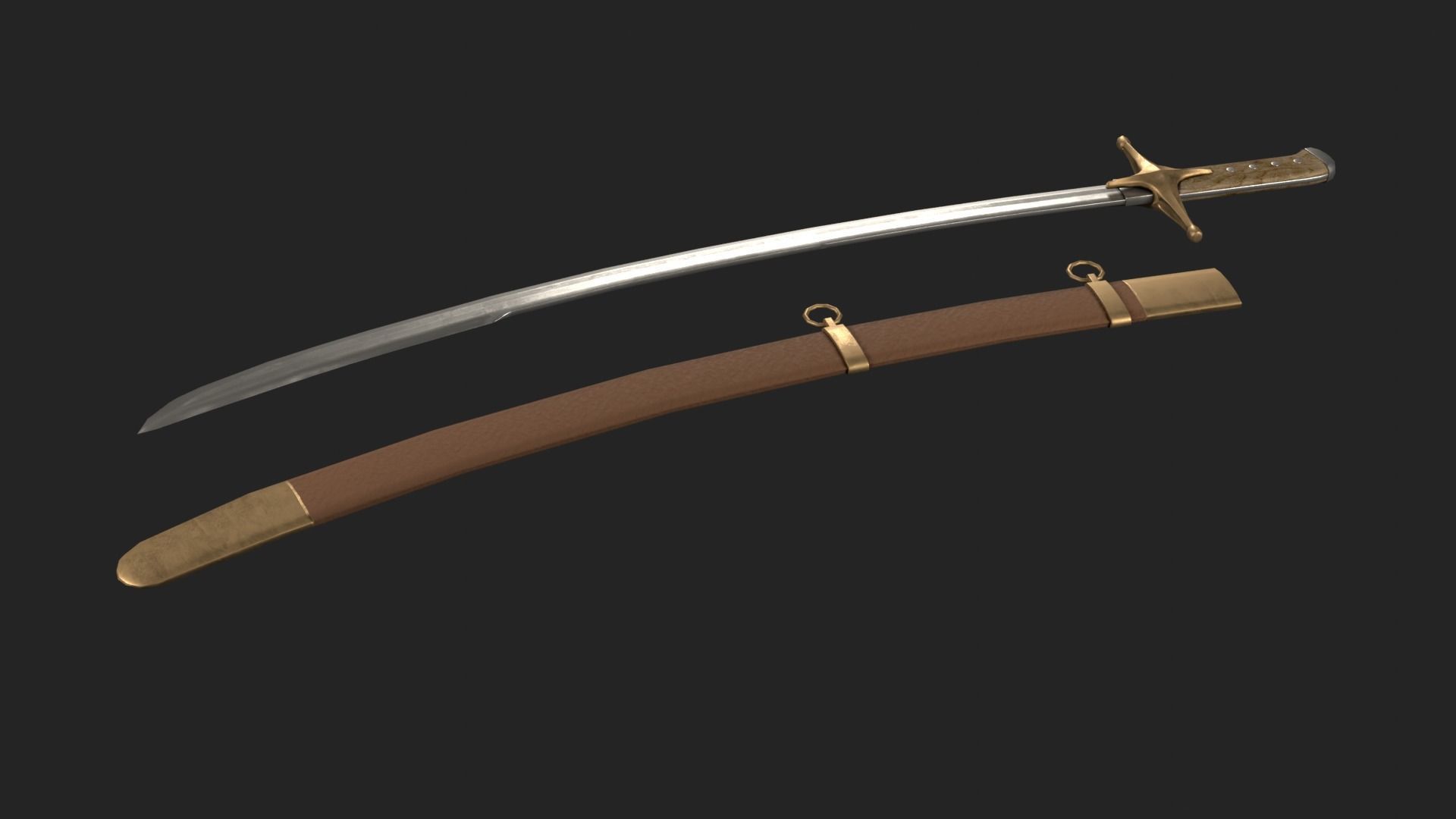 Ancient cossack saber free VR / AR / low-poly 3D model | CGTrader