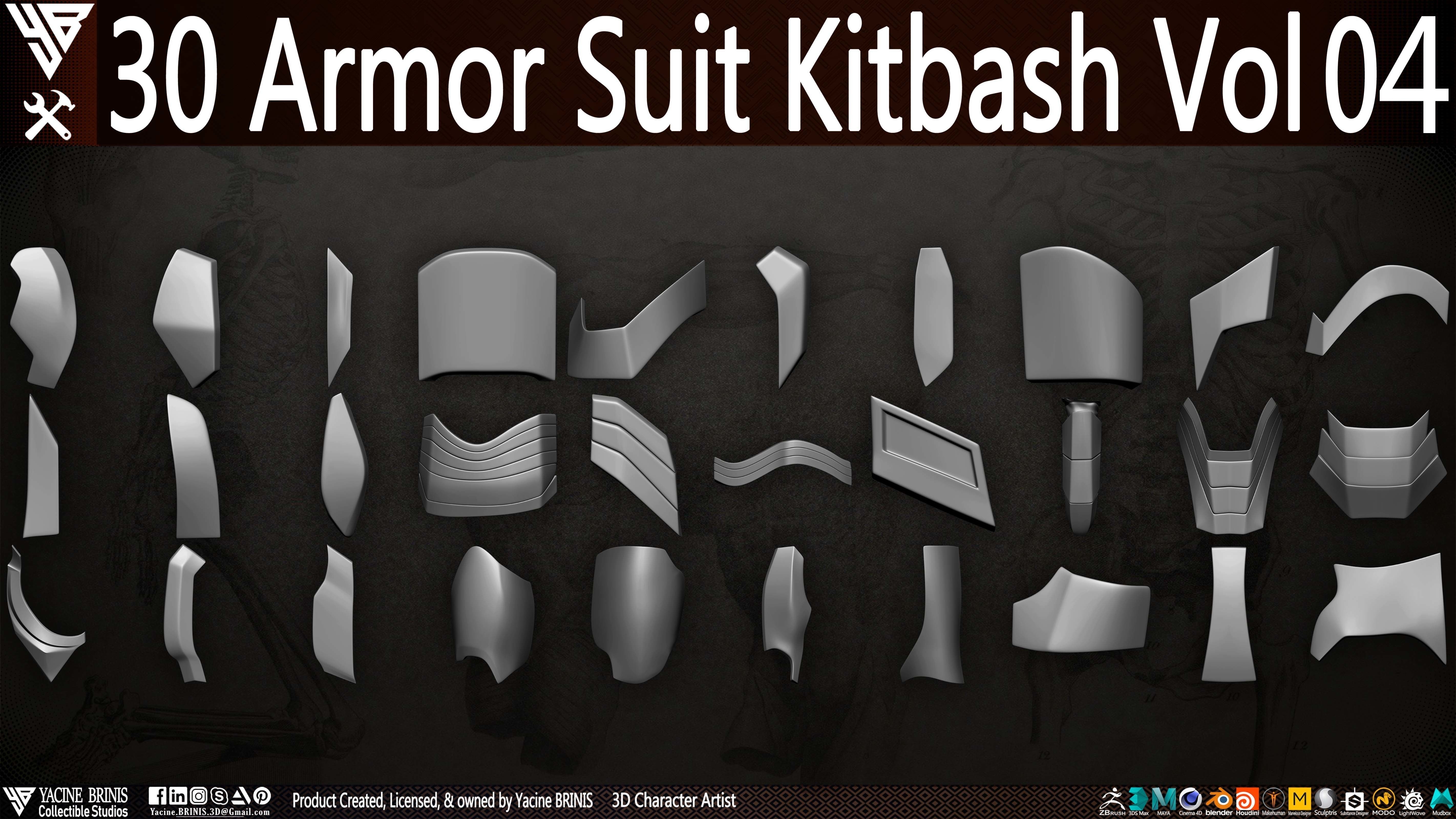 3D model 30 Armor Suit Kitbash Vol 04 VR / AR / low-poly | CGTrader