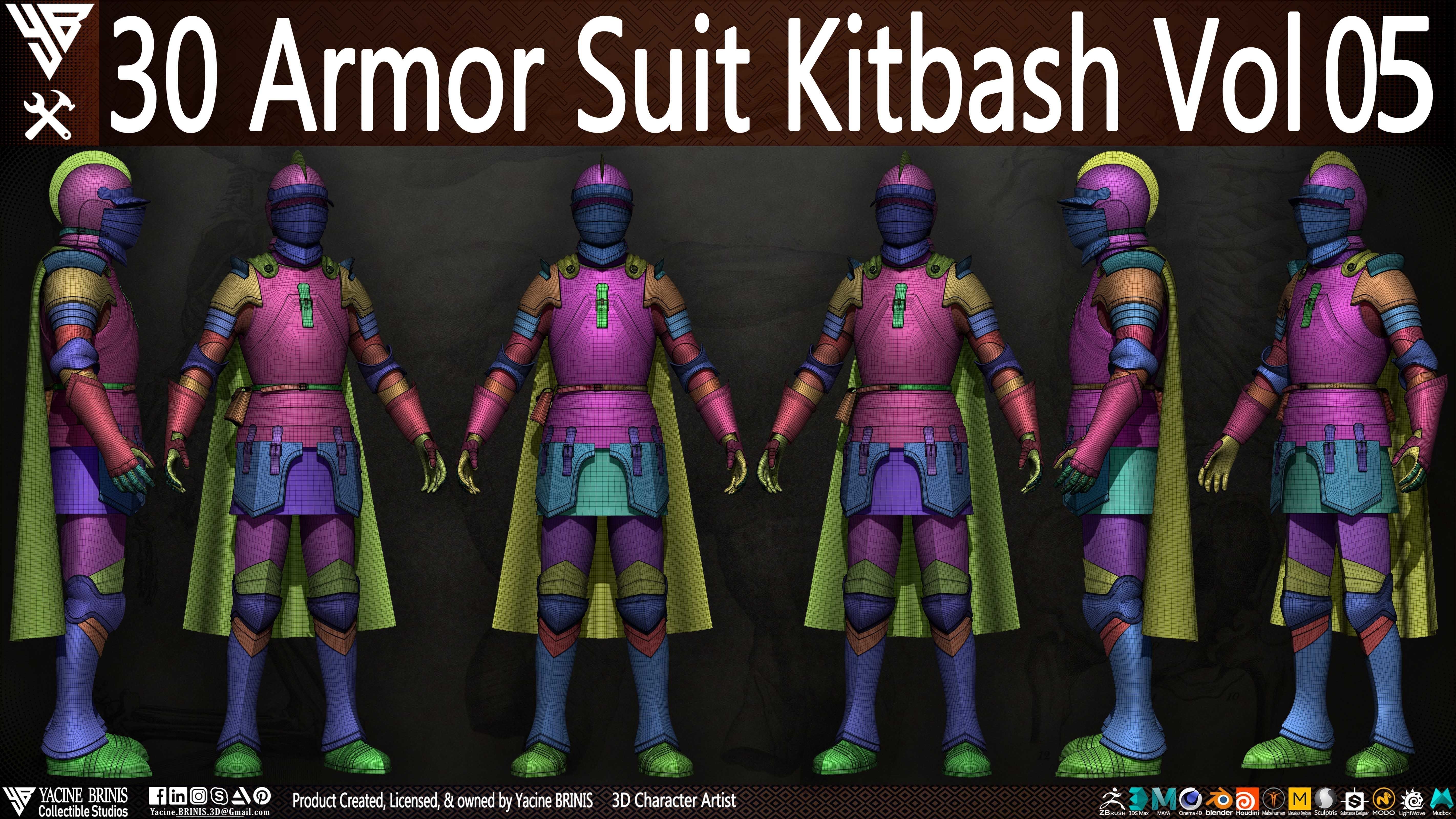 3D model 30 Armor Suit Kitbash Vol 05 VR / AR / low-poly | CGTrader