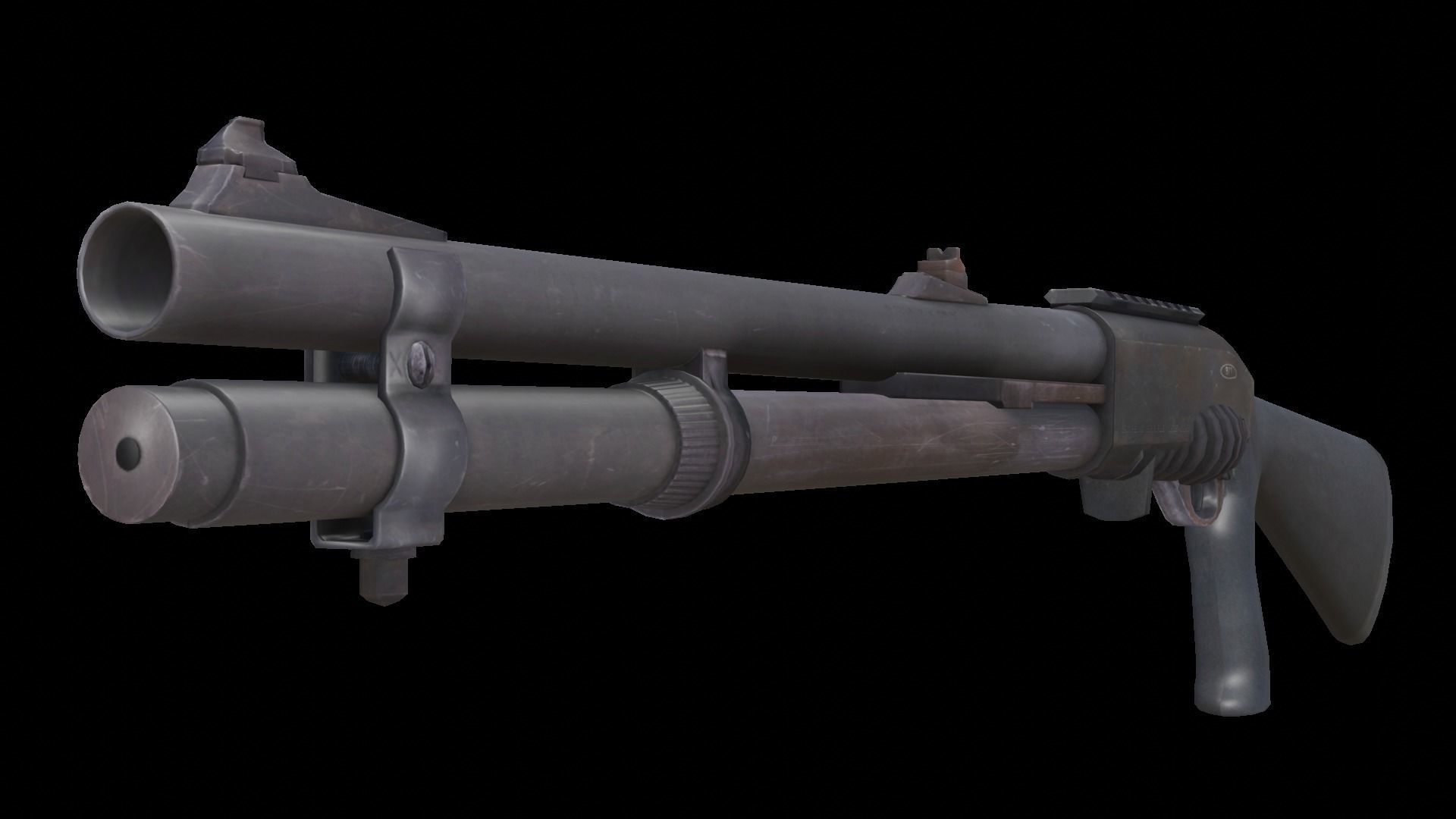 Low Poly Shotgun with textures free VR / AR / low-poly 3D model | CGTrader