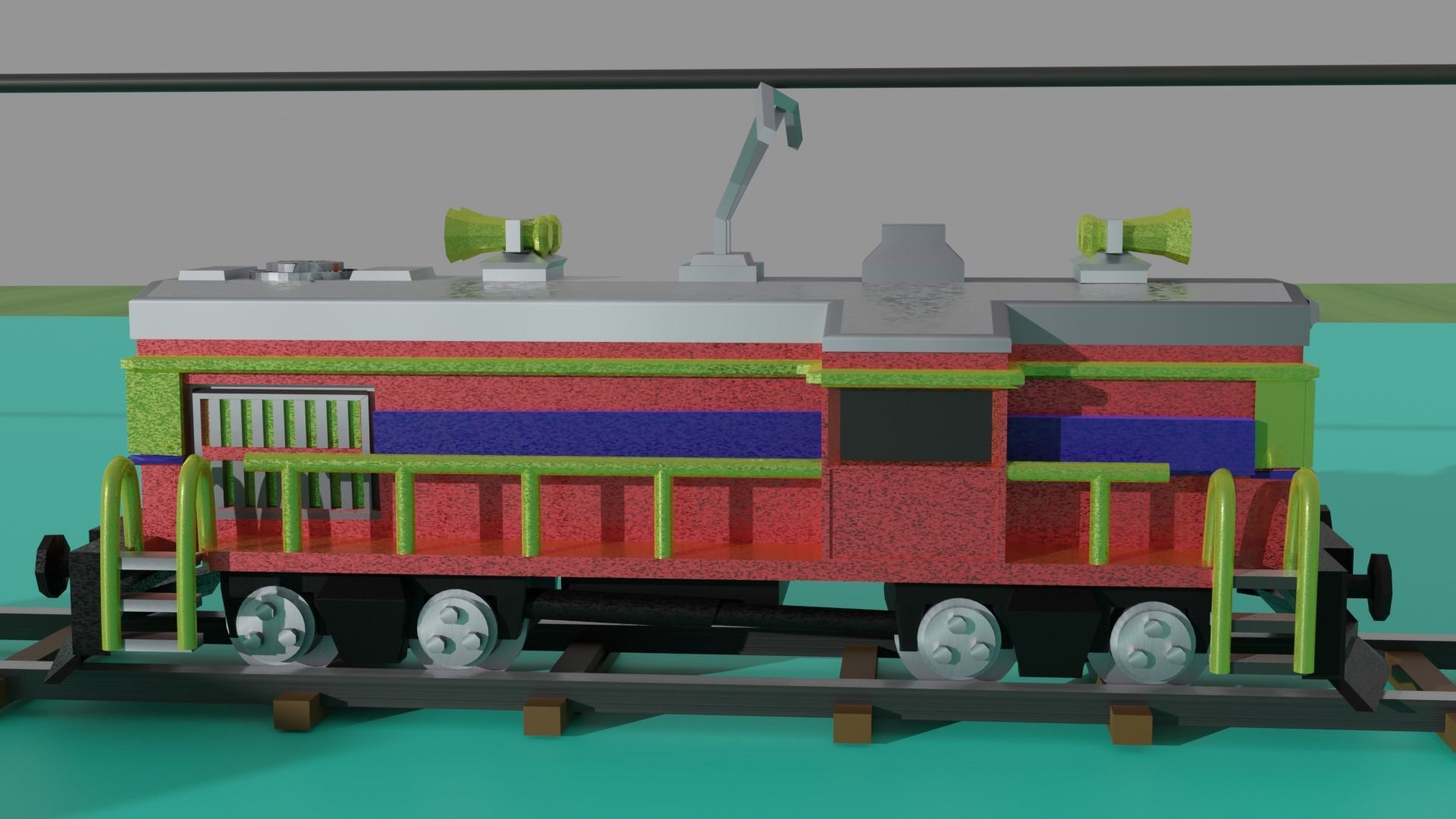 3D TRAIN WITH BOTH SIDE ENGINE 3D model animated | CGTrader