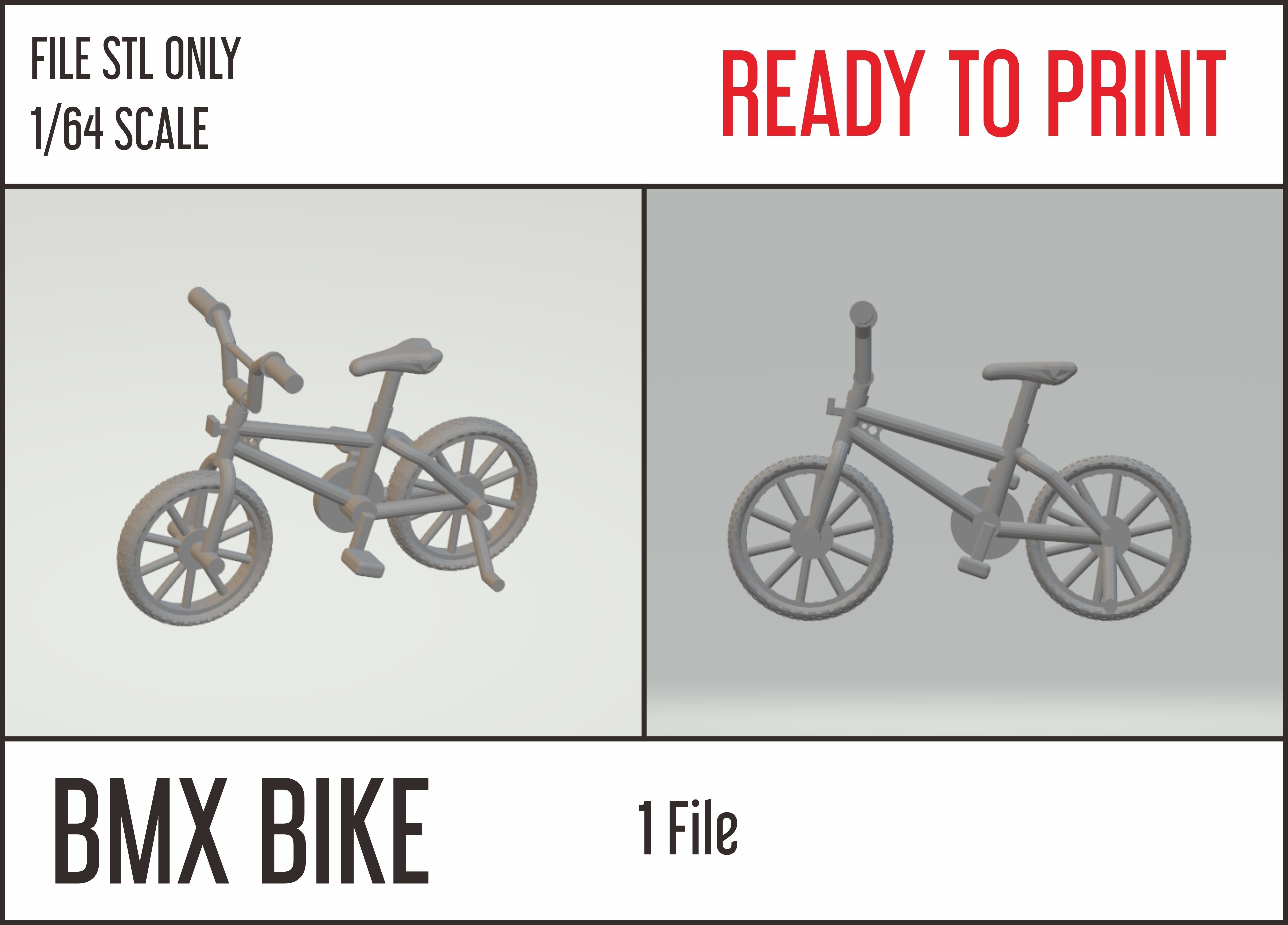 BMX Bike 64 Scale 3D Print Ready 3D model 3D printable | CGTrader