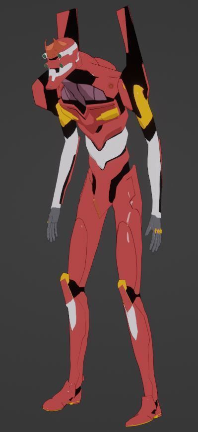 3D model Rigged EVA 02 Unit Neon Genesis Evangelion Low-poly VR / AR ...