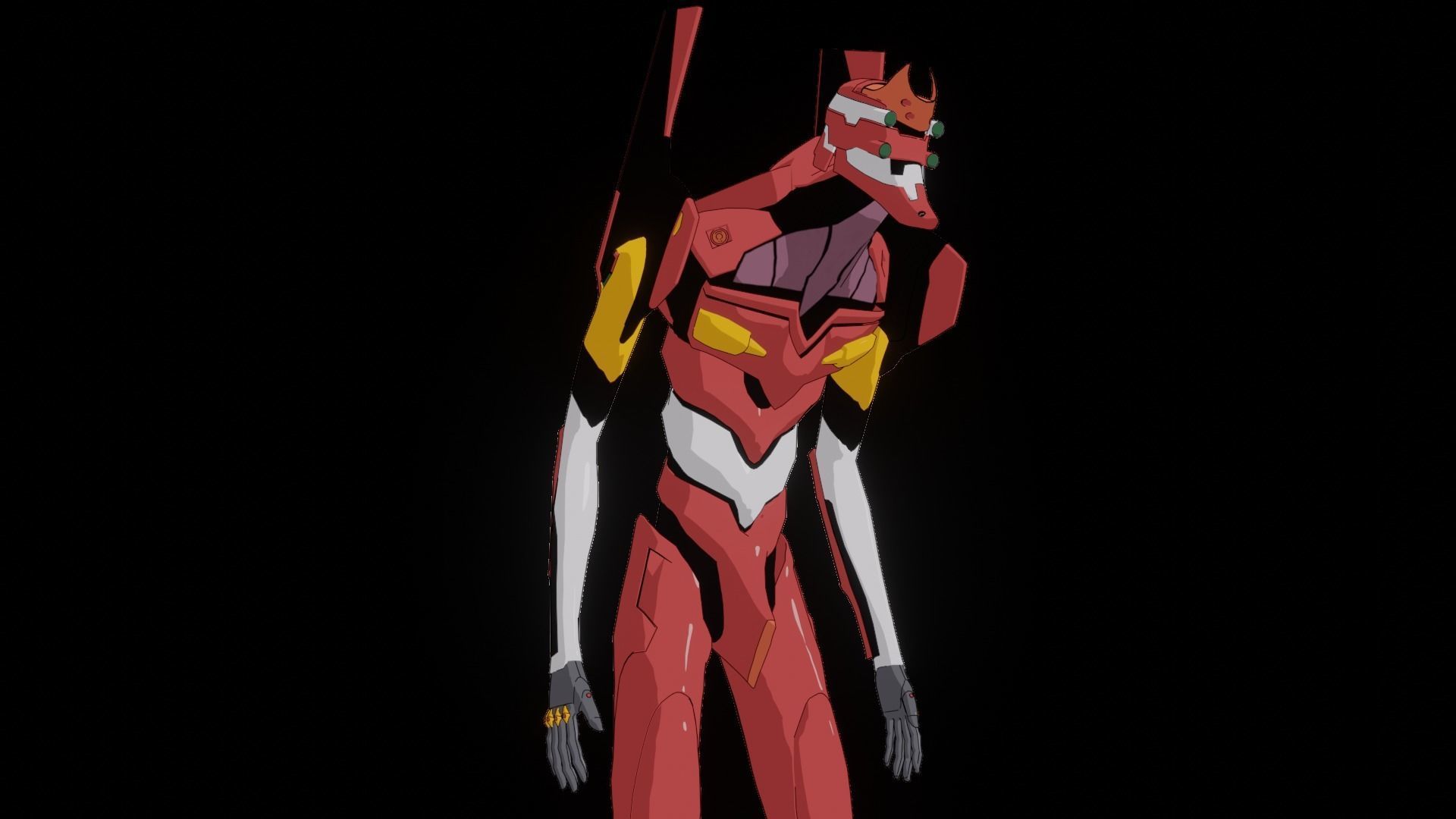 3D model Rigged EVA 02 Unit Neon Genesis Evangelion Low-poly VR / AR ...
