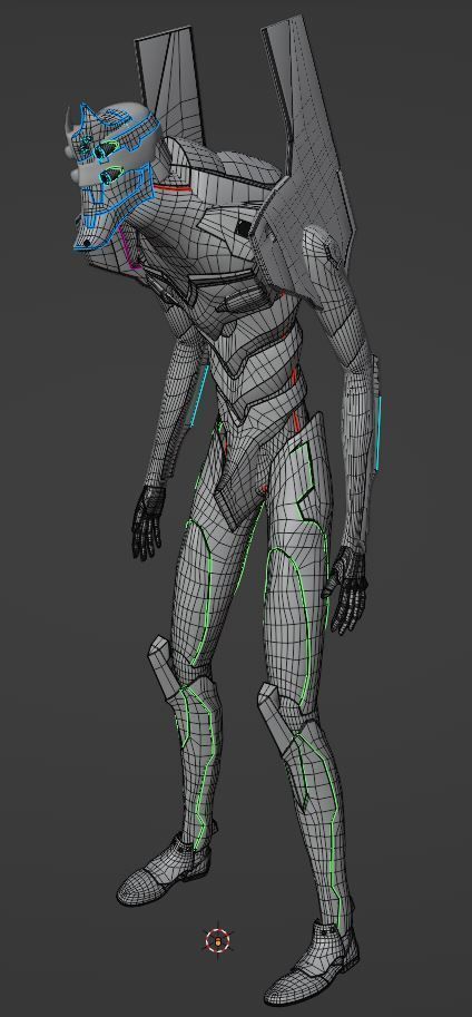 3D model Rigged EVA 02 Unit Neon Genesis Evangelion Low-poly VR / AR ...