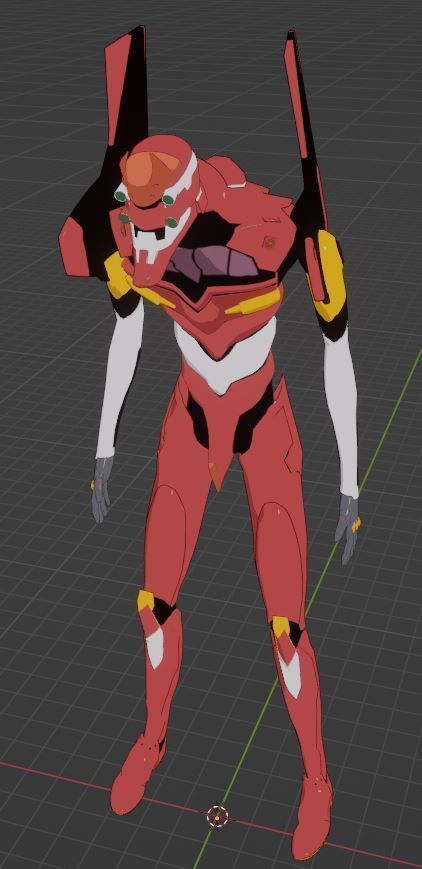 3D model Rigged EVA 02 Unit Neon Genesis Evangelion Low-poly VR / AR ...
