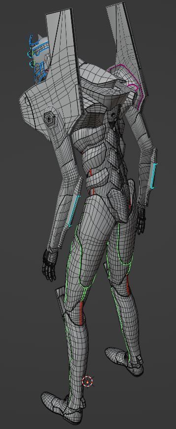 3D model Rigged EVA 02 Unit Neon Genesis Evangelion Low-poly VR / AR ...