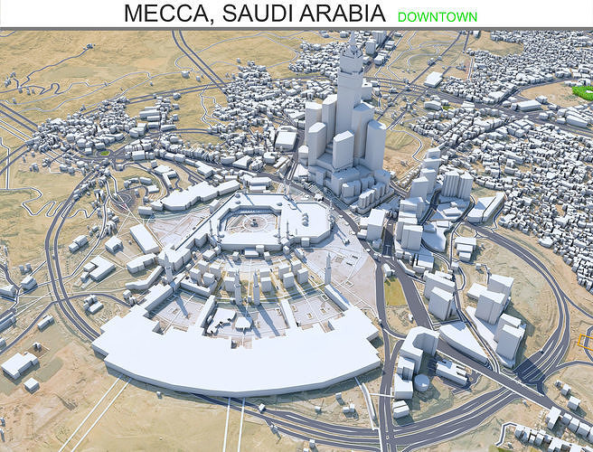 3D model Mecca Downtown Saudi Arabia VR / AR / low-poly | CGTrader