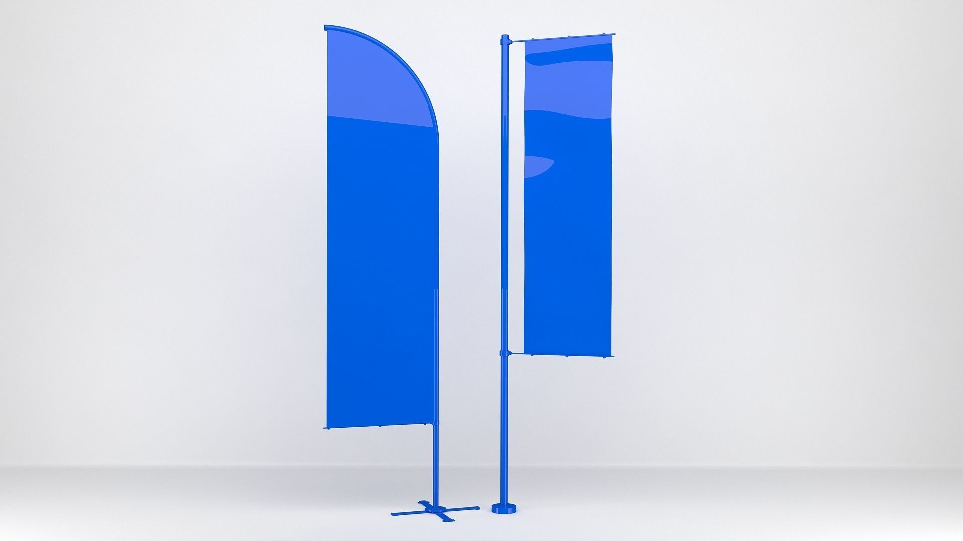 Flags banner stand 3D model | CGTrader