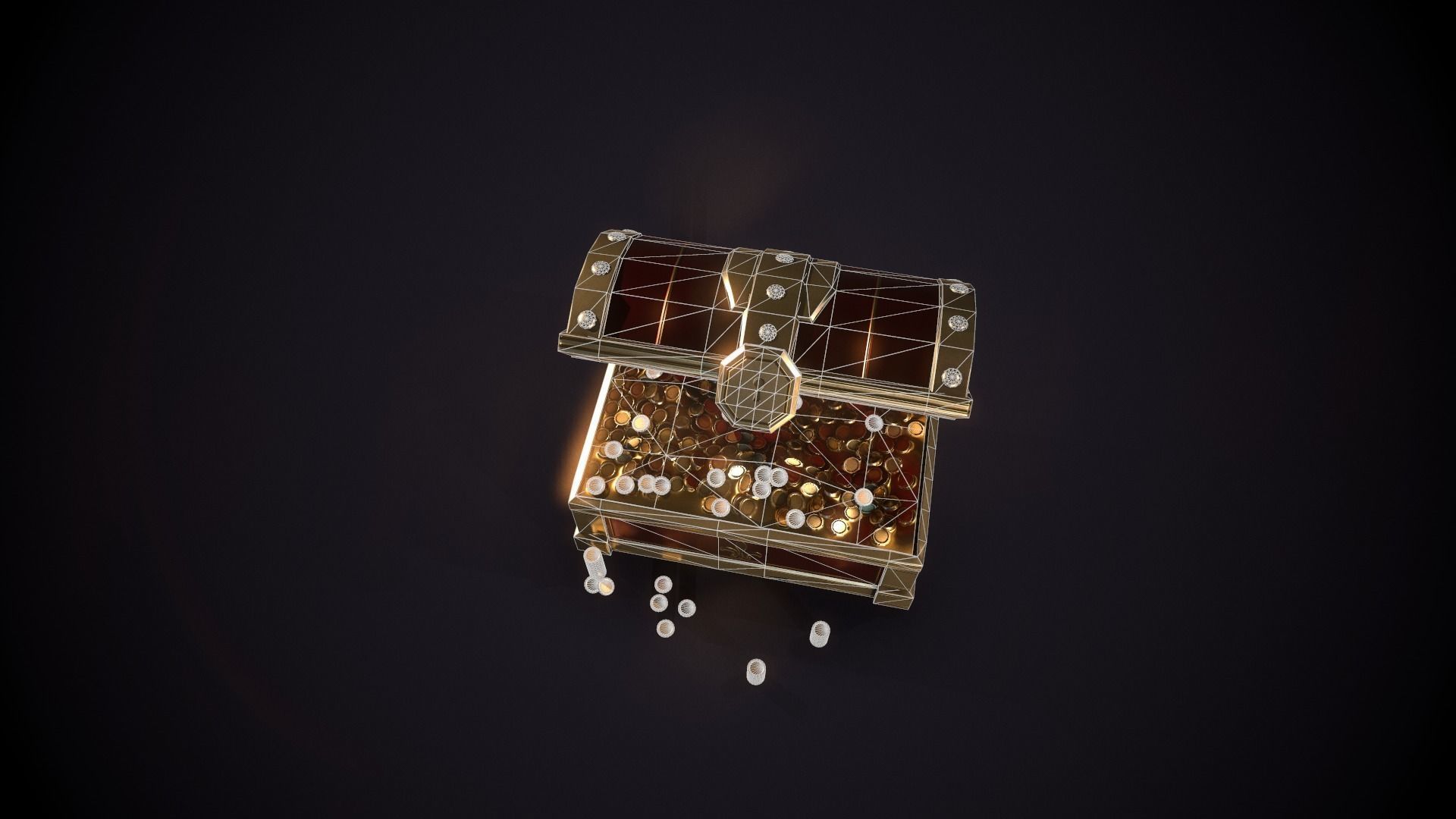 3D model Tresure Chest Red VR / AR / low-poly | CGTrader