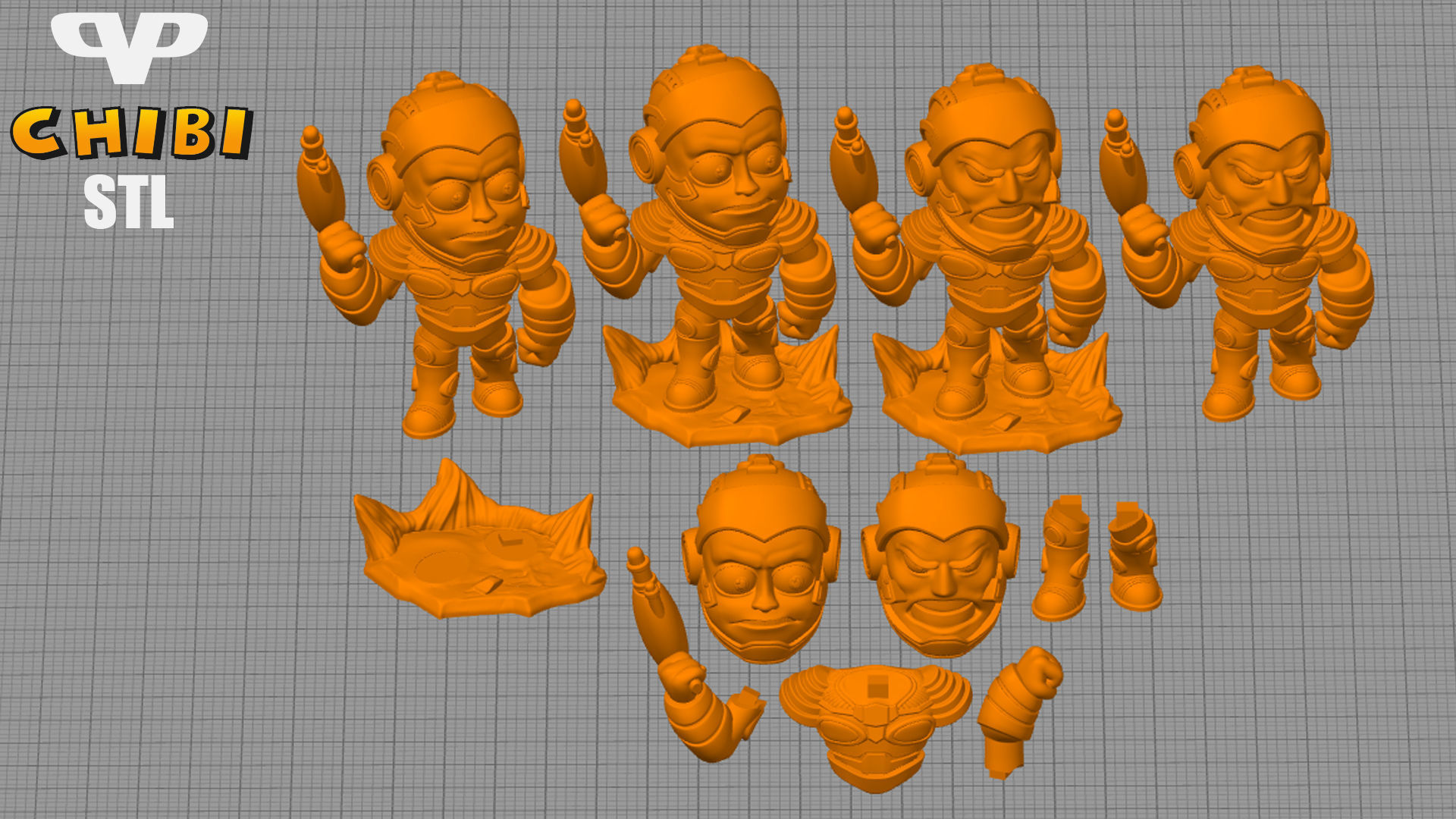 Mr Freeze Chibi STL for 3D Printing ChibiSTL 3DXM 3D model 3D printable ...