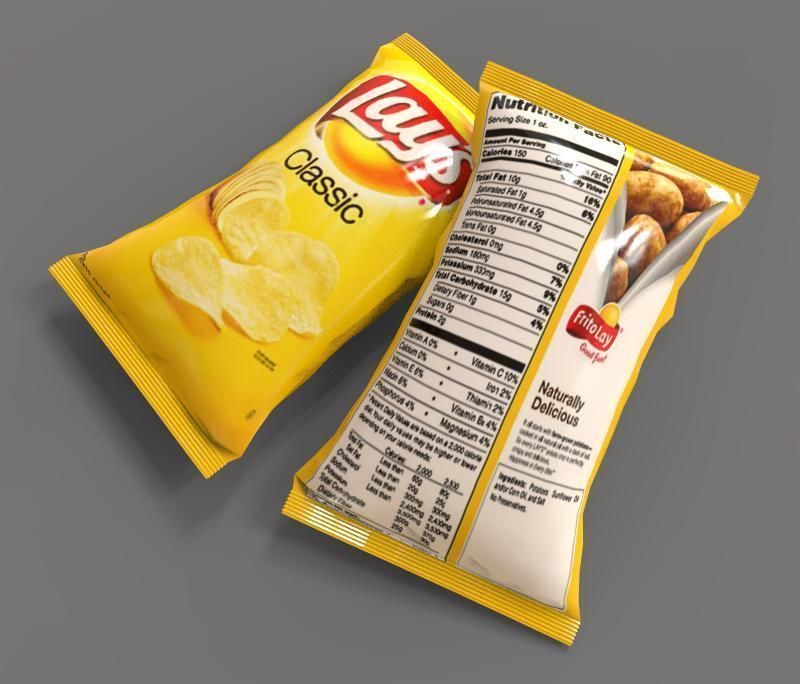 Chips Packets 3D model | CGTrader