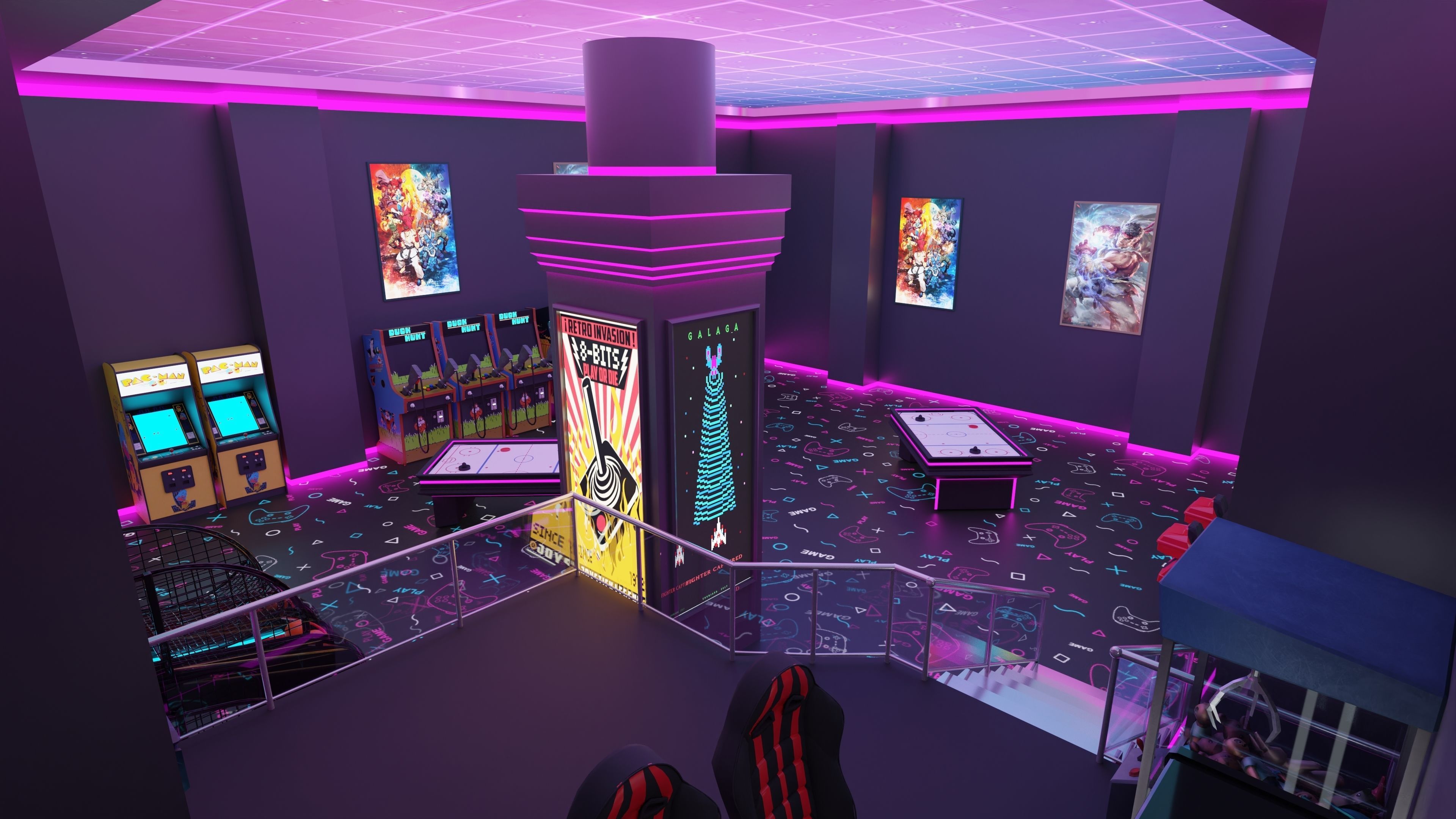 3D model Arcade Game Hall Interior VR VR / AR / low-poly | CGTrader