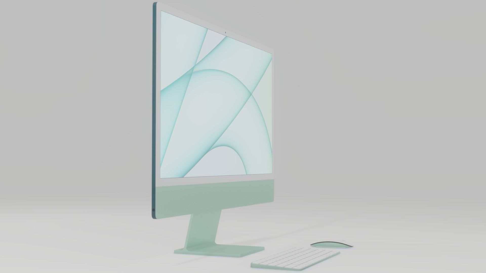 Green iMac M1 2021 free 3D model | CGTrader
