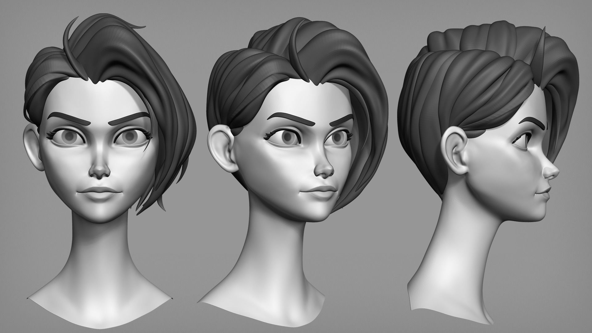 Male and female cartoon characters base mesh 3D model | CGTrader