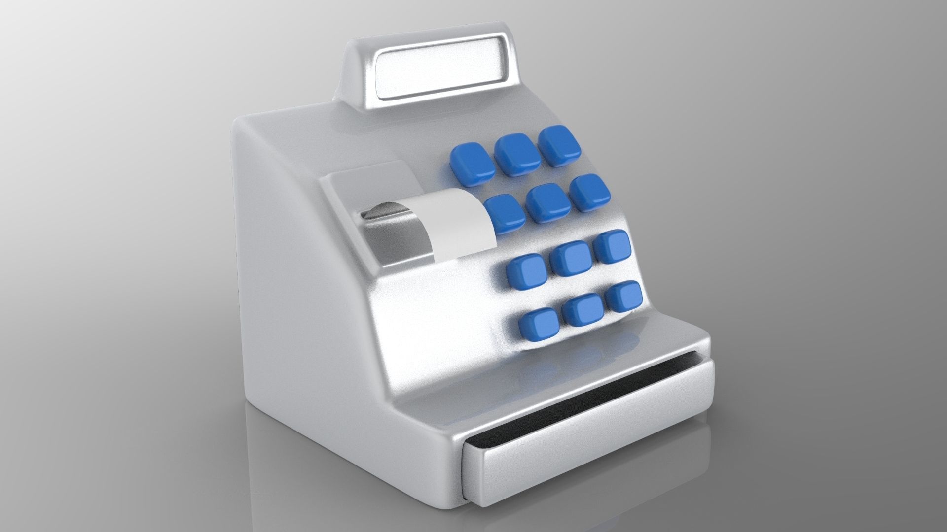 Funny Cash register free 3D model | CGTrader