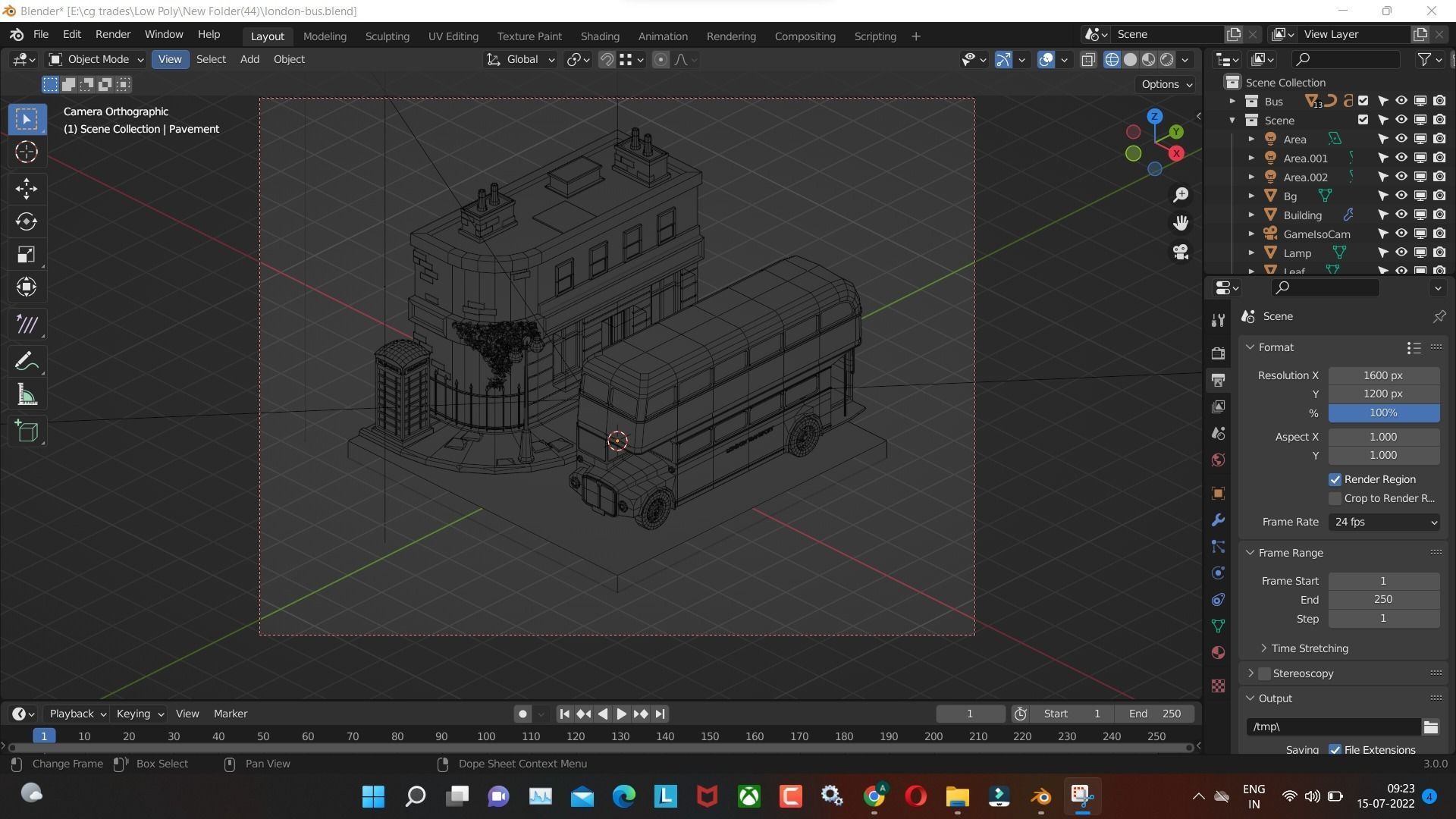 3D model London bus 3d model Render in blender VR / AR / low-poly ...
