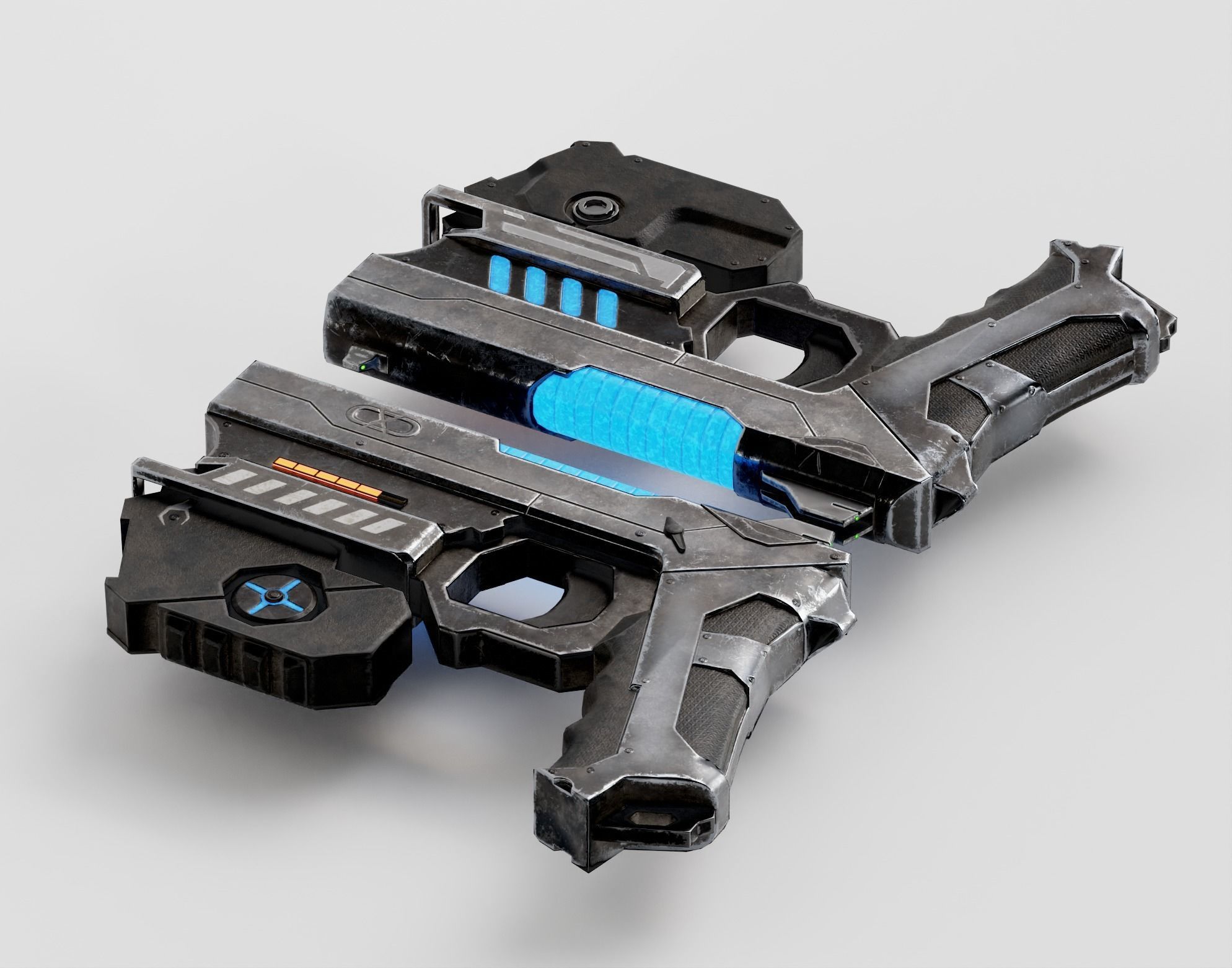 Sci-fi futuristic automatic plasmagun pistol da1 free VR / AR / low-poly 3D model | CGTrader