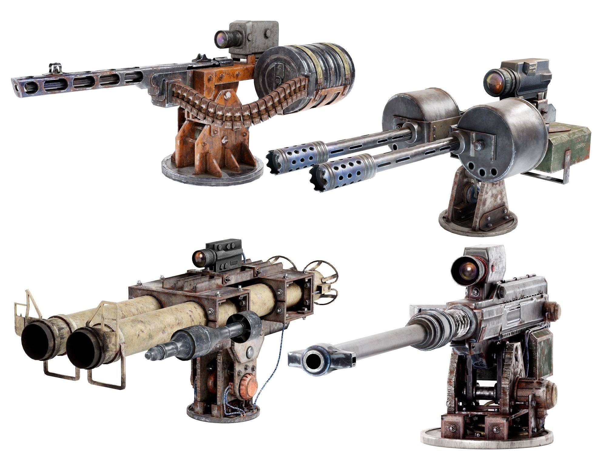 3D Model Collection Postapocalypse gun da1 VR / AR / low-poly | CGTrader