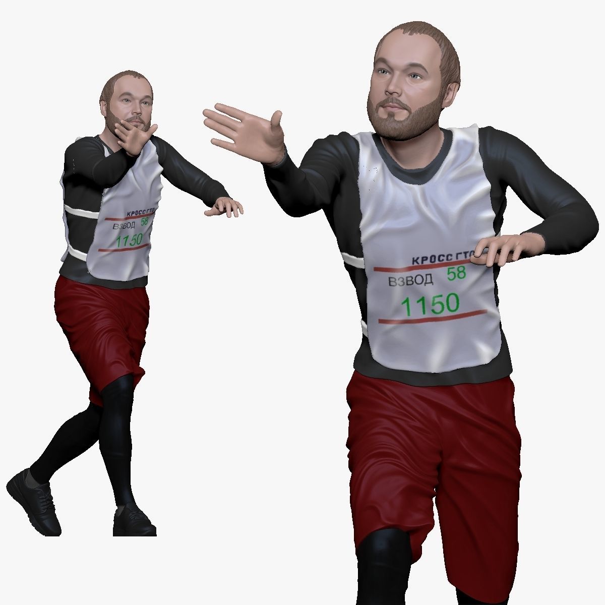 001180 bearded runner 3d print ready 3D model 3D printable | CGTrader