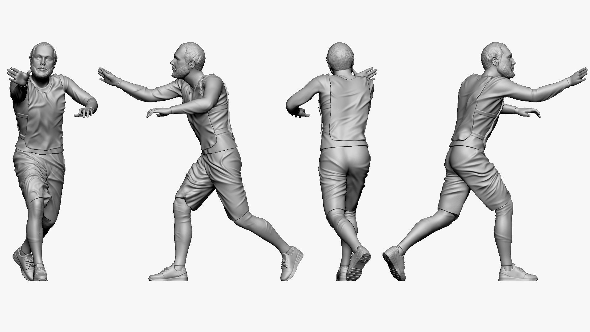 001180 bearded runner 3d print ready 3D model 3D printable | CGTrader