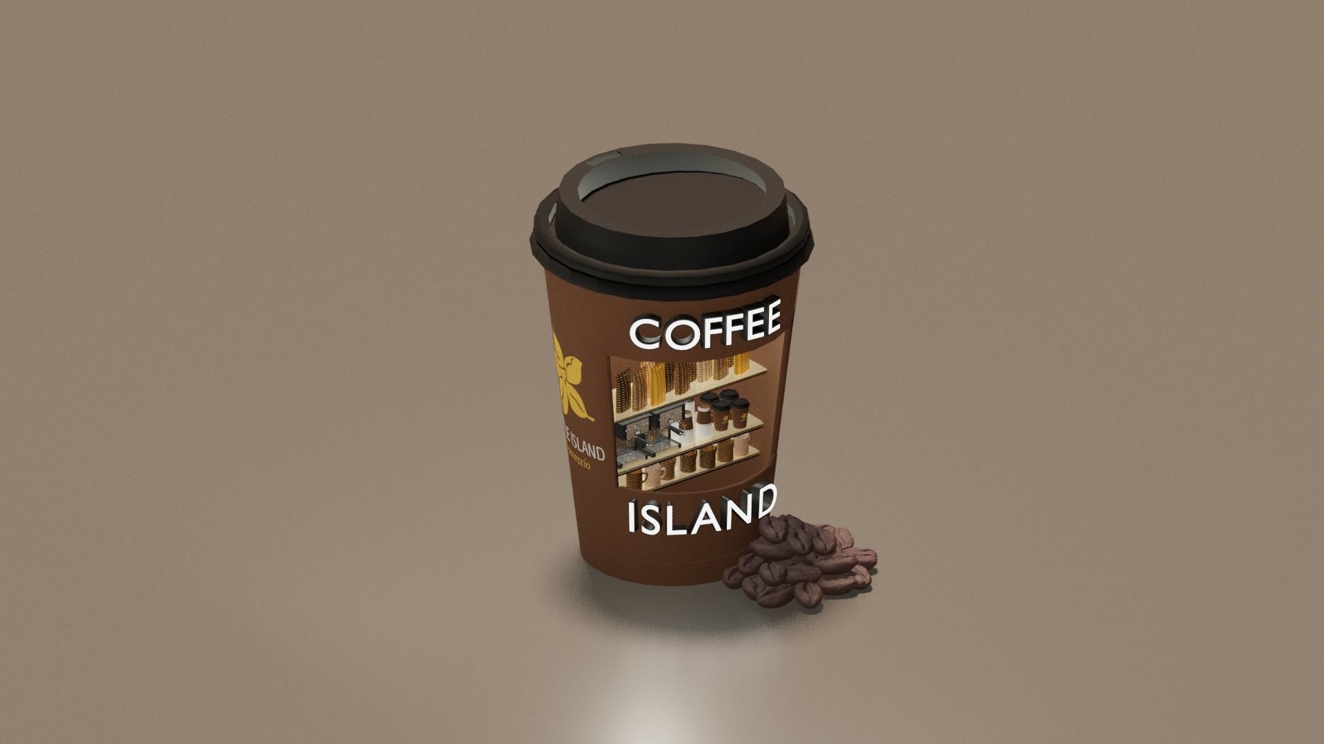 Coffee Cup Store 3D model | CGTrader