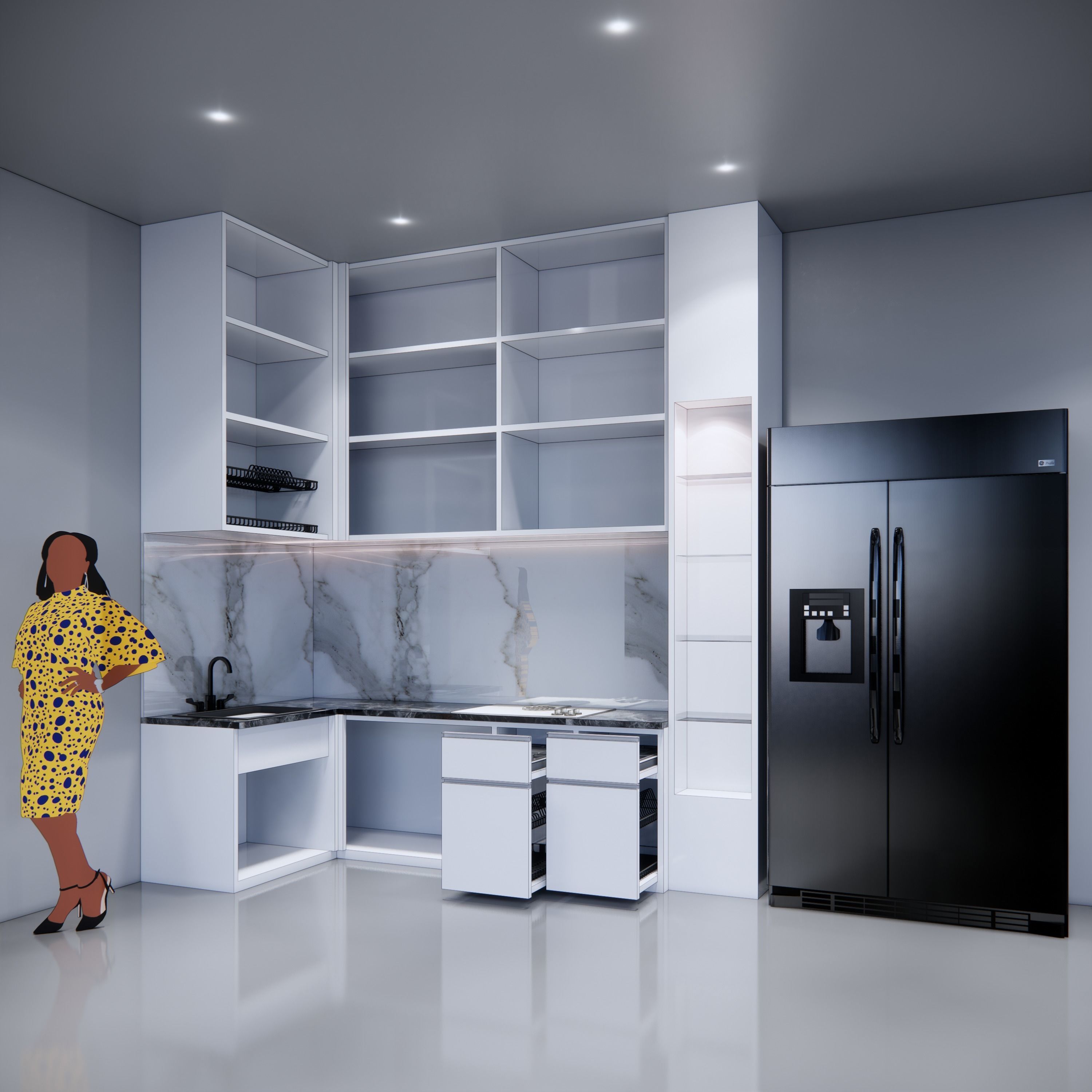 simple kitchen 3d model sketchup 3D model 3D printable | CGTrader
