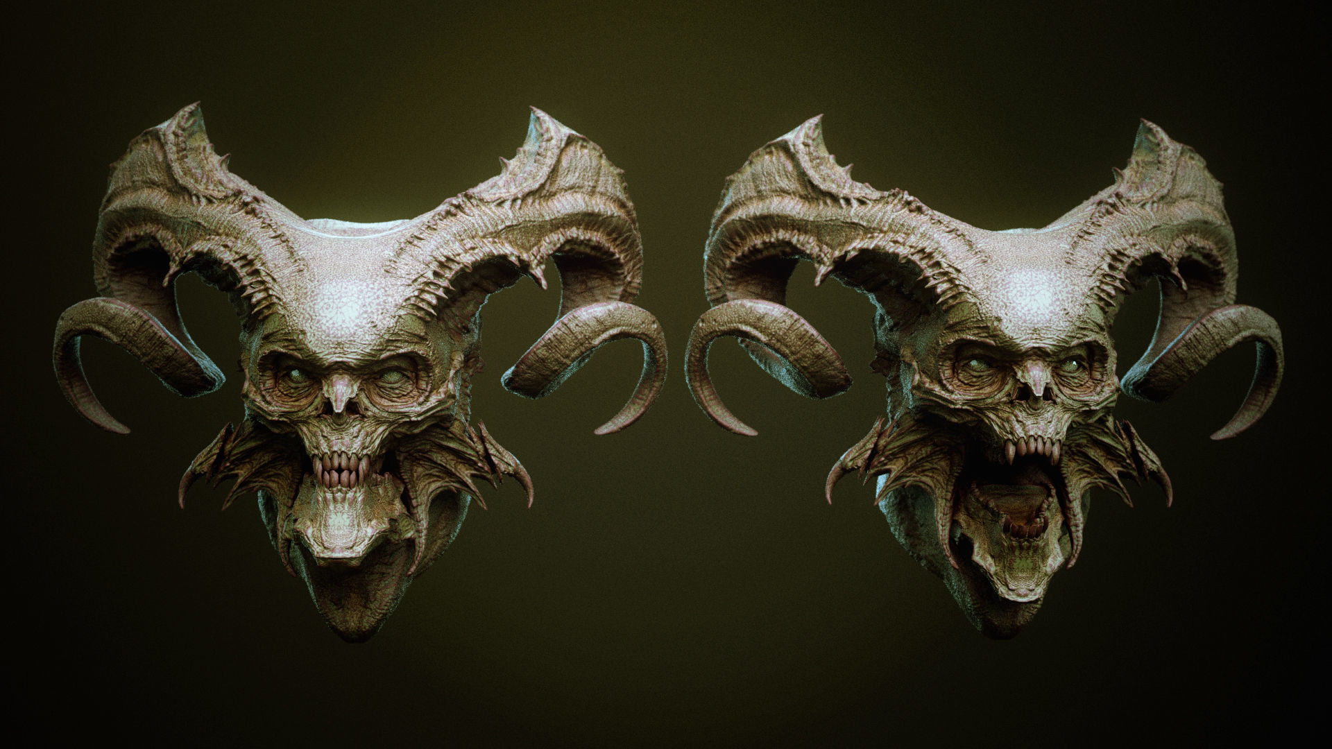 DEMON part one 52 Heads with Blendshapes 3D model | CGTrader