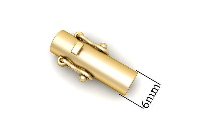 6mm Plain Gold Round Lock Type 2 3D model 3D printable | CGTrader