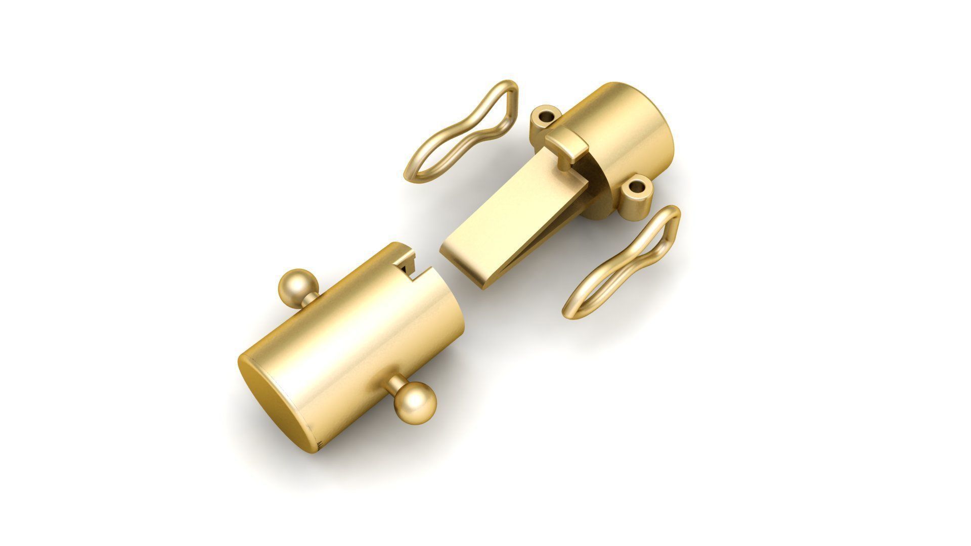 8mm Plain Gold Round Lock Type 2 3D model 3D printable | CGTrader