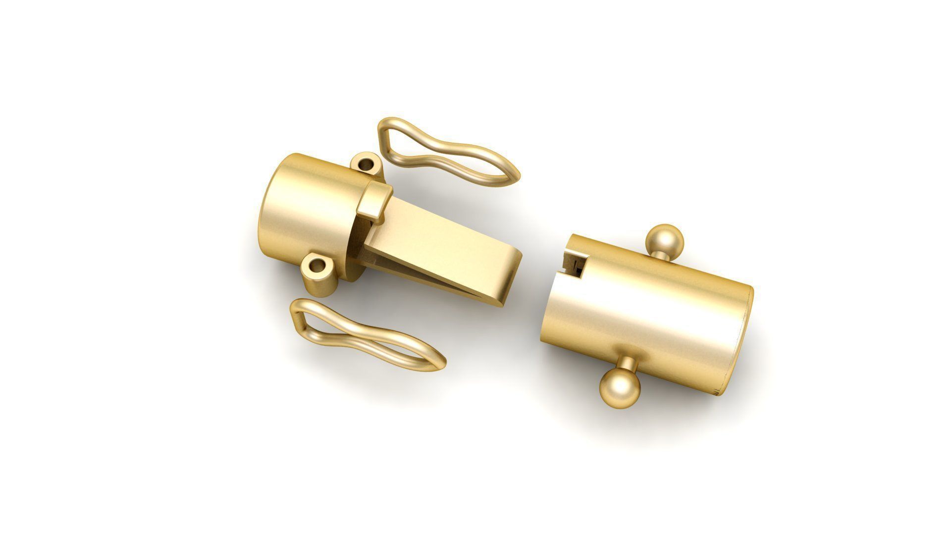 8mm Plain Gold Round Lock Type 2 3D model 3D printable | CGTrader