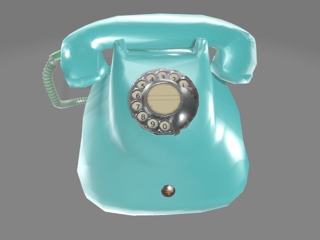 3D model Green Retro Dial Phone VR / AR / low-poly | CGTrader